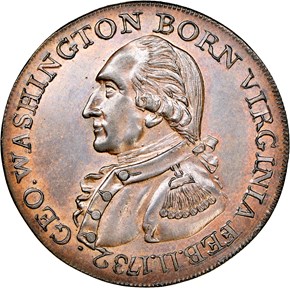 (1792) COPPER WASHINGTON BORN VIRGINIA 1C MS | Coin Explorer | NGC