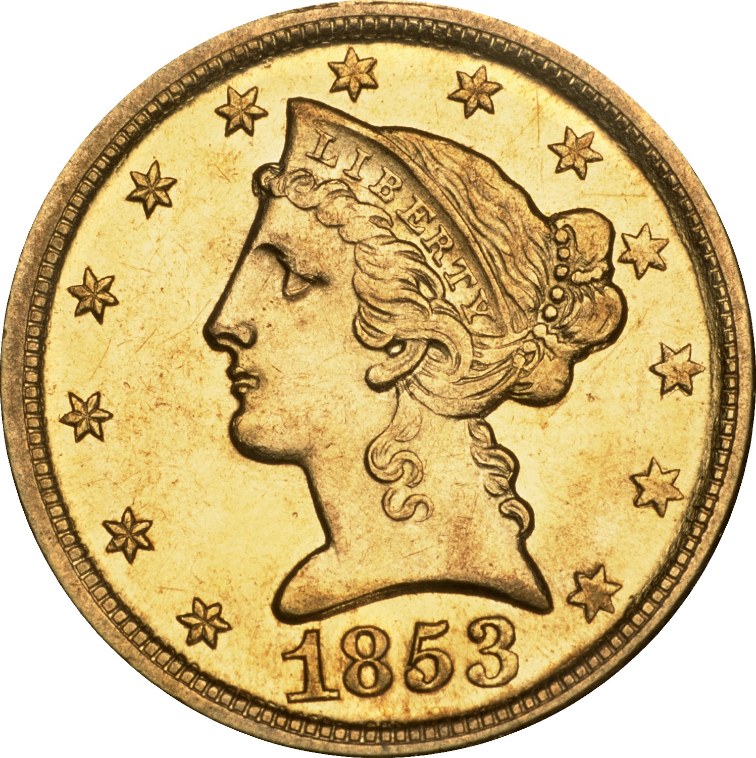 1853 D 5 MS Liberty Gold Performance NGC 1853 D 5 MS Liberty Gold Performance NGC