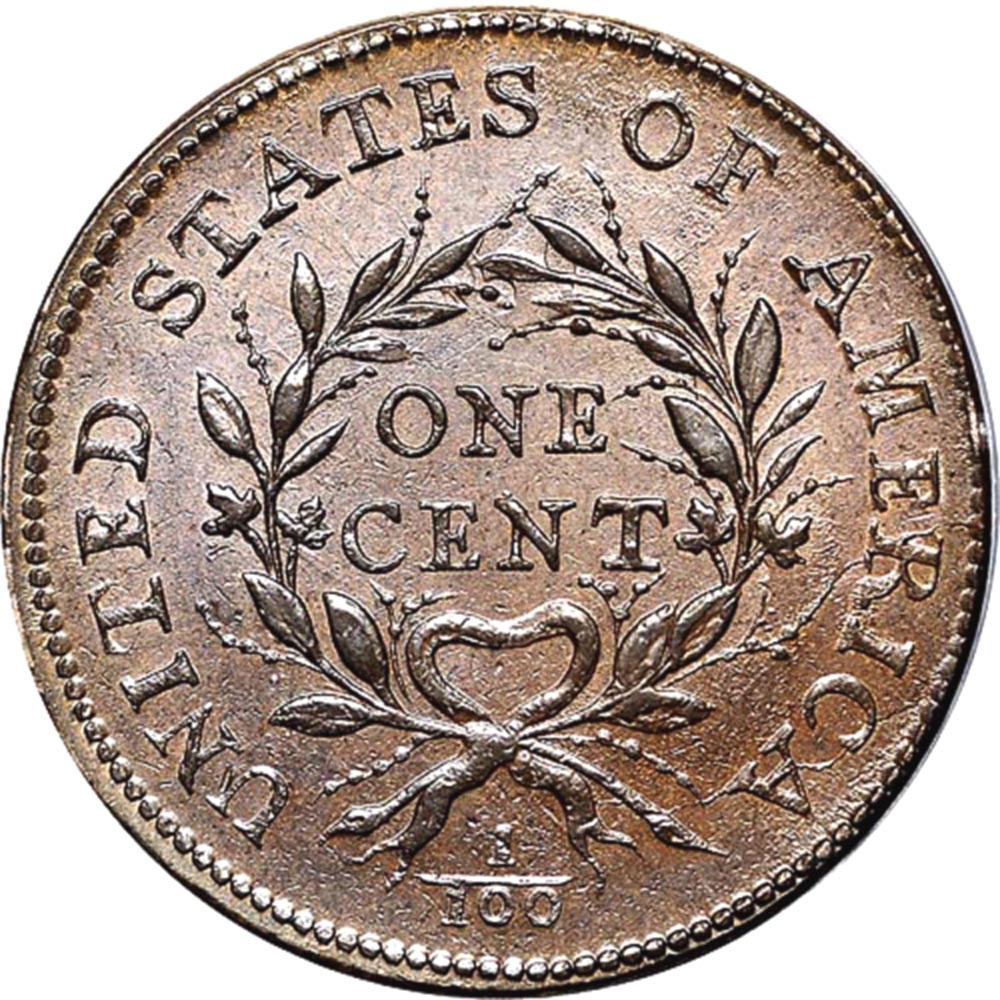 1793 Wreath Vine&bars 1C MS Chain And Wreath Cents | NGC