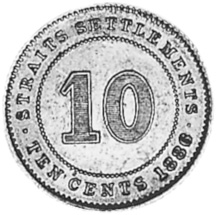 Straits Settlements 10 Cents KM 11 Prices & Values | NGC