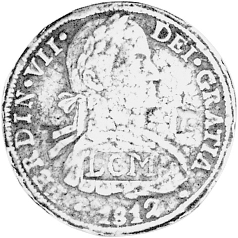 War Of Independence ROYALIST COUNTERMARKED COINAGE 8 Reales KM 194.1 P