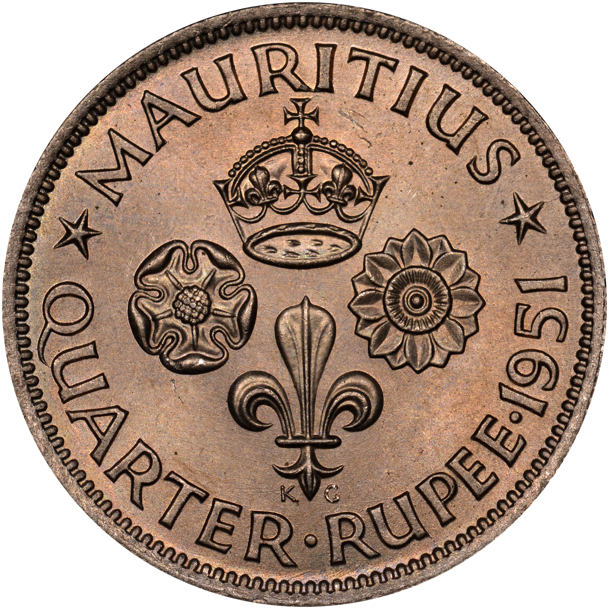 Mauritius 1/4 Rupee KM 27 Prices & Values | NGC