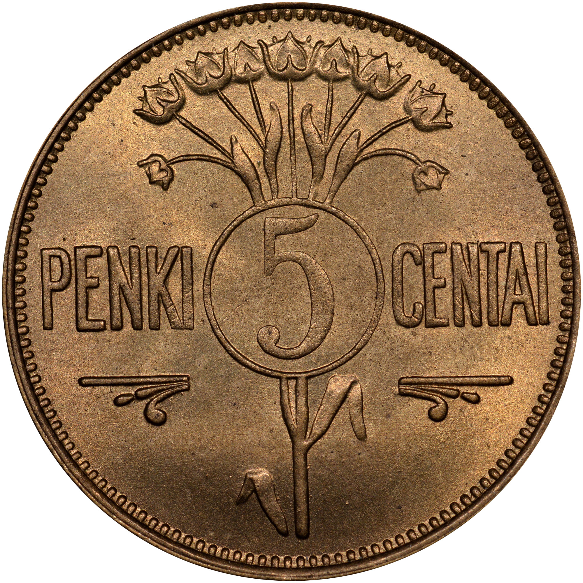 Lithuania 5 Centai KM 72 Prices & Values | NGC
