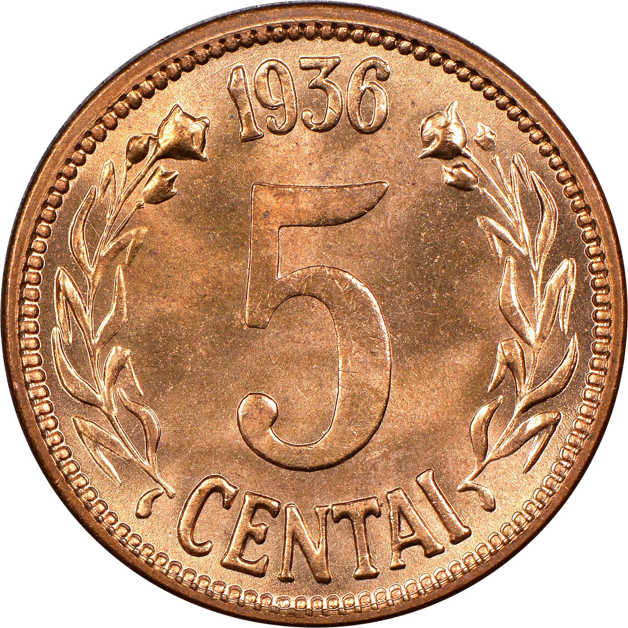 Lithuania 5 Centai KM 81 Prices & Values | NGC