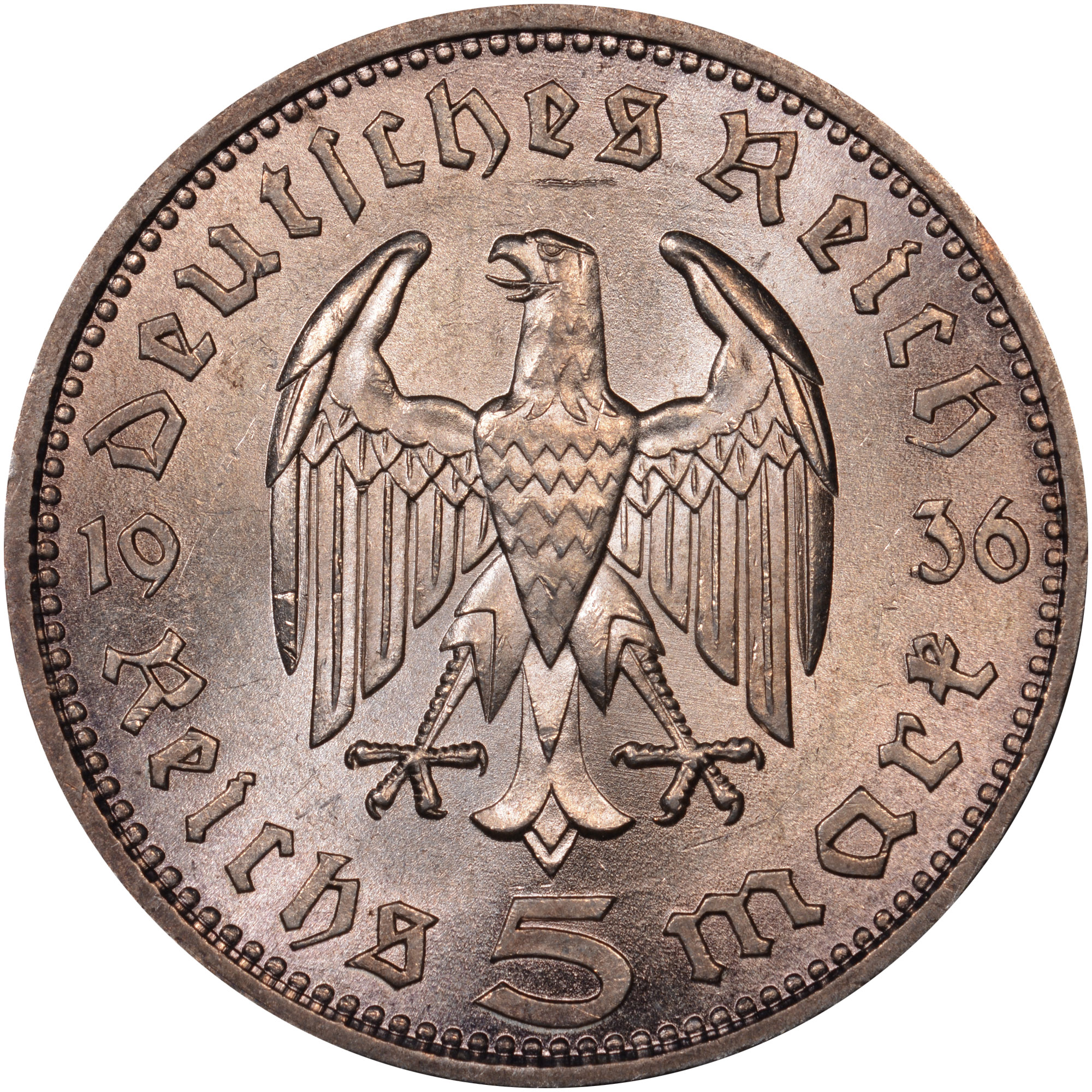 Germany - Third Reich 5 Reichsmark KM 86 Prices & Values | NGC