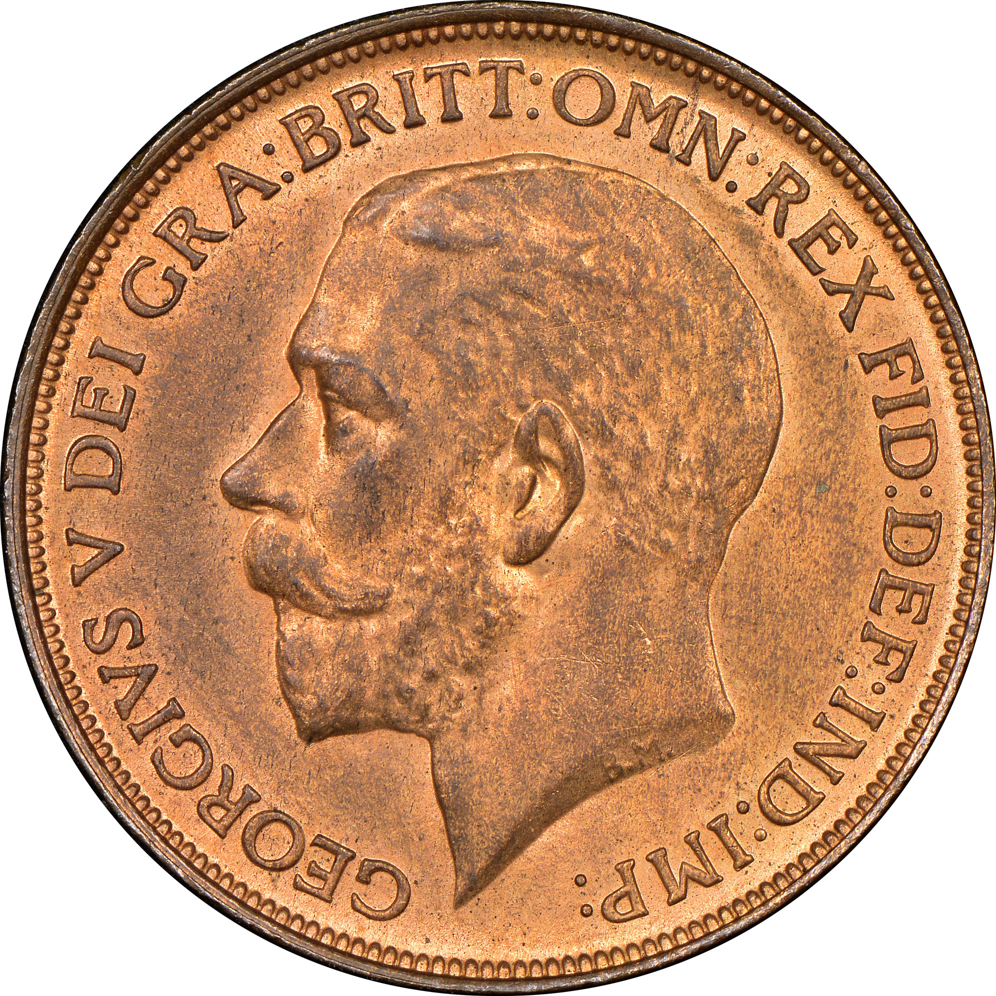 1st Effigy KM 810 1d One Penny British 1926 UK George V Coin Brown