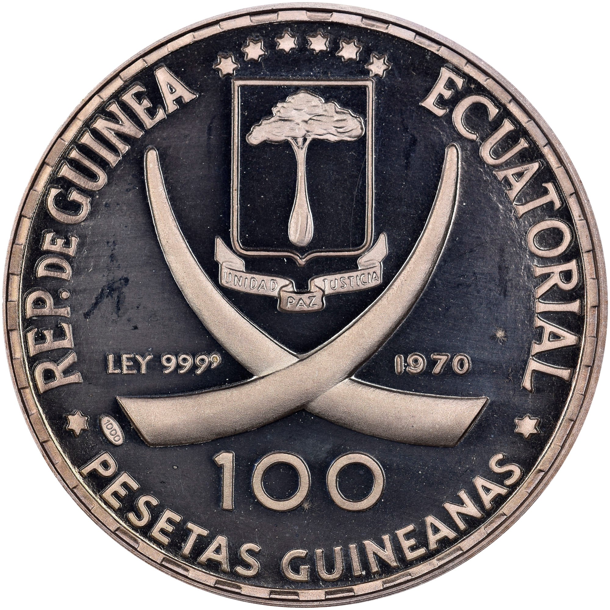 Equatorial Guinea 100 Pesetas KM 13.5 Prices & Values | NGC