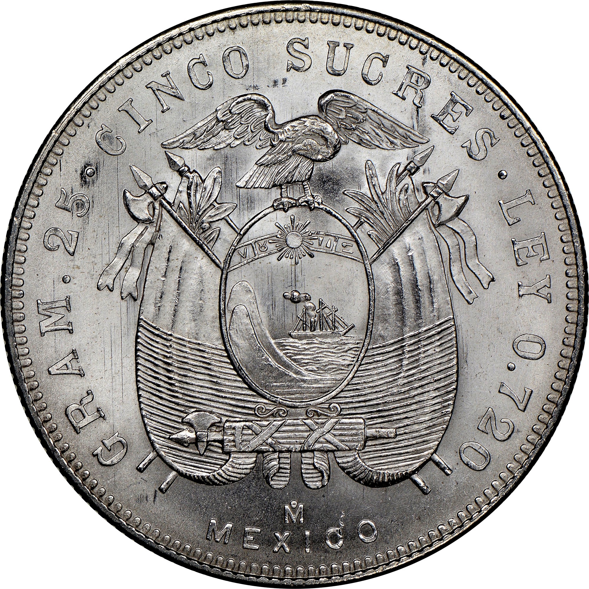 Ecuador 5 Sucres KM 79 Prices & Values | NGC