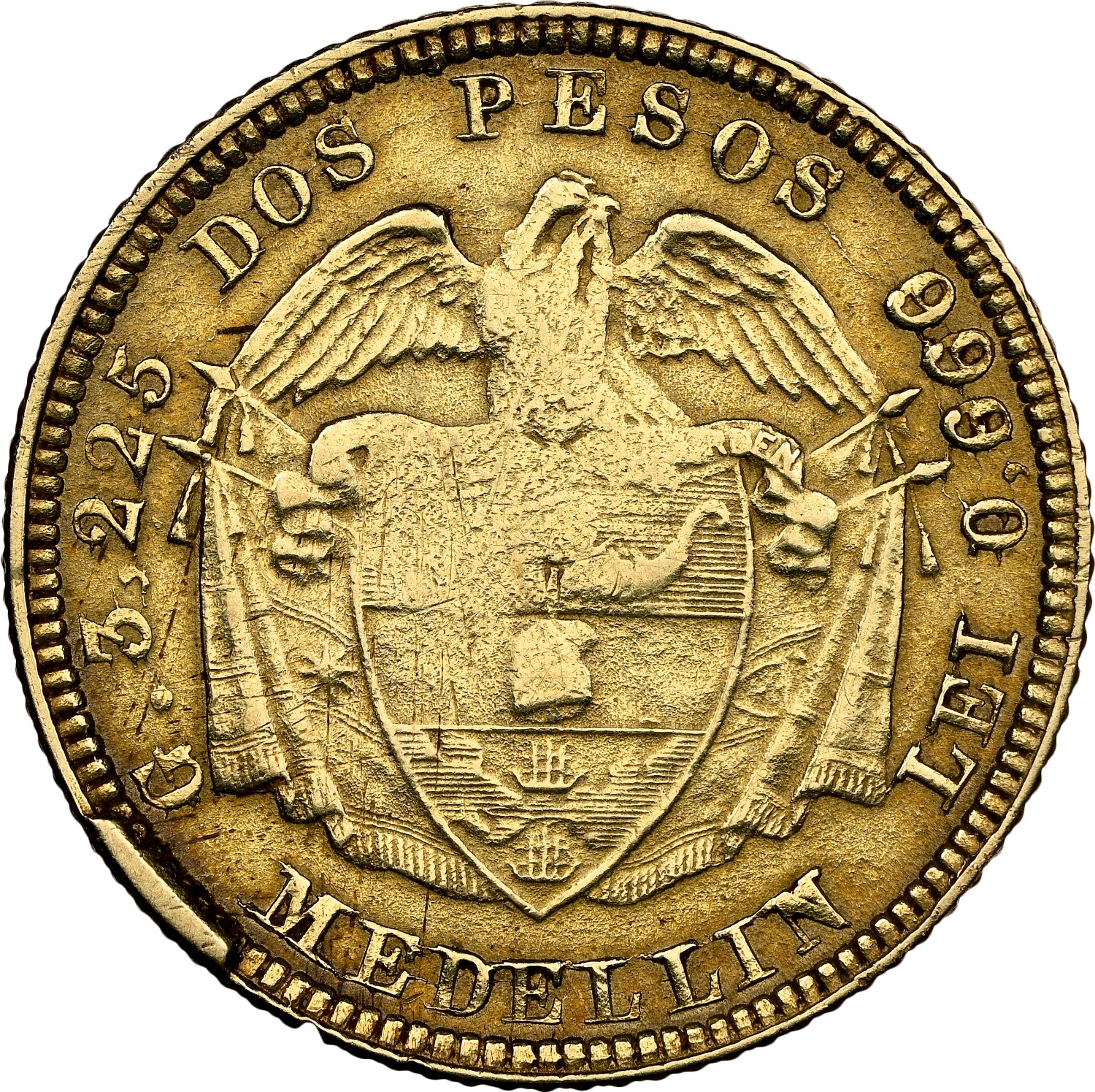 Colombia 2 Pesos KM A154a Prices & Values | NGC