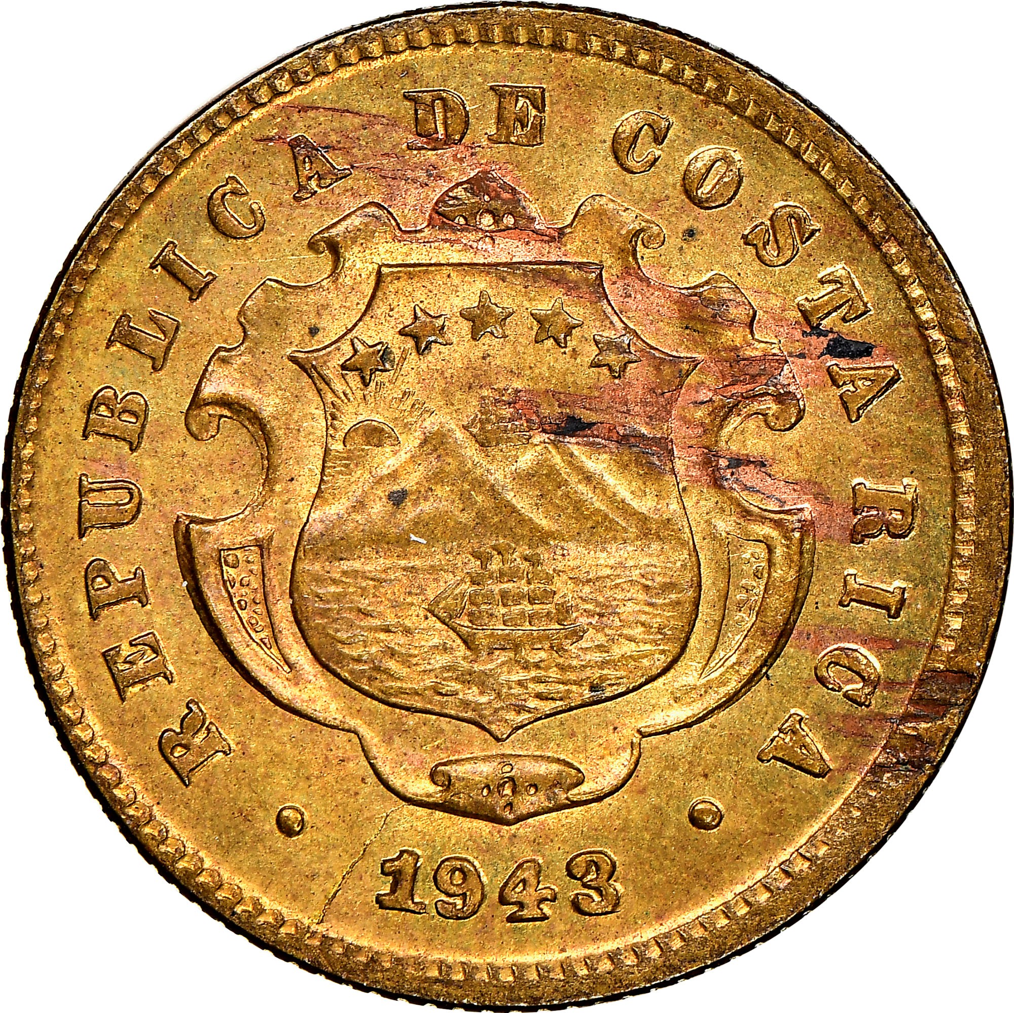 Costa Rica 10 Centimos KM 180 Prices & Values | NGC