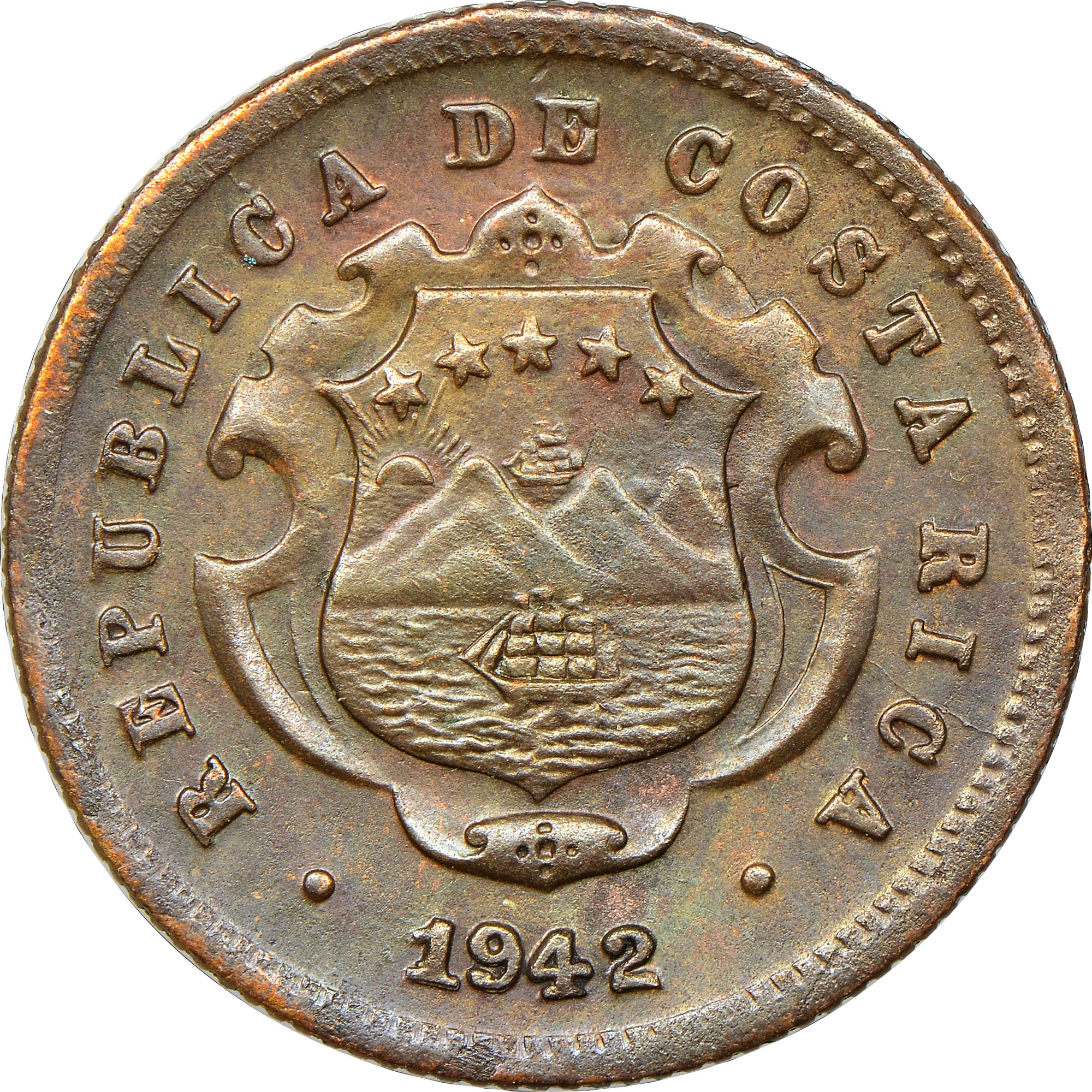 Costa Rica 10 Centimos KM 180 Prices & Values | NGC