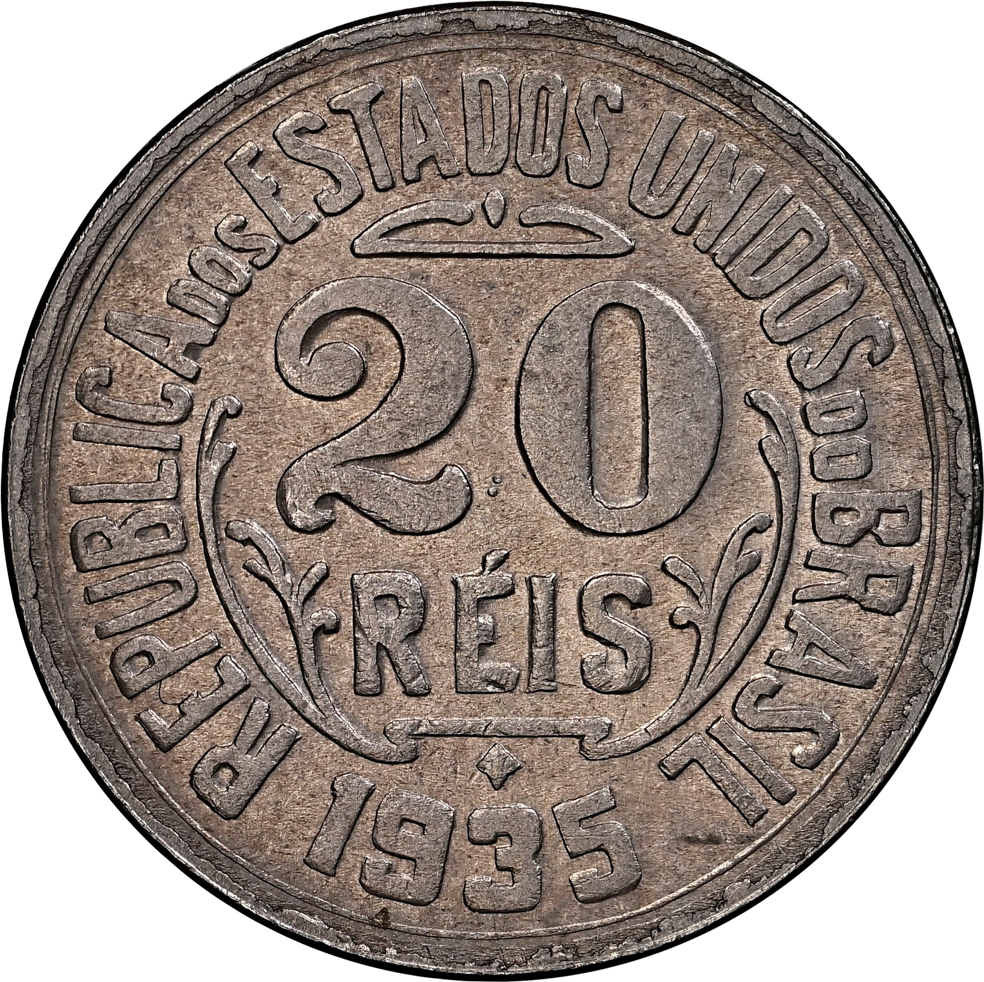 Brazil 20 Reis KM 516.2 Prices & Values | NGC