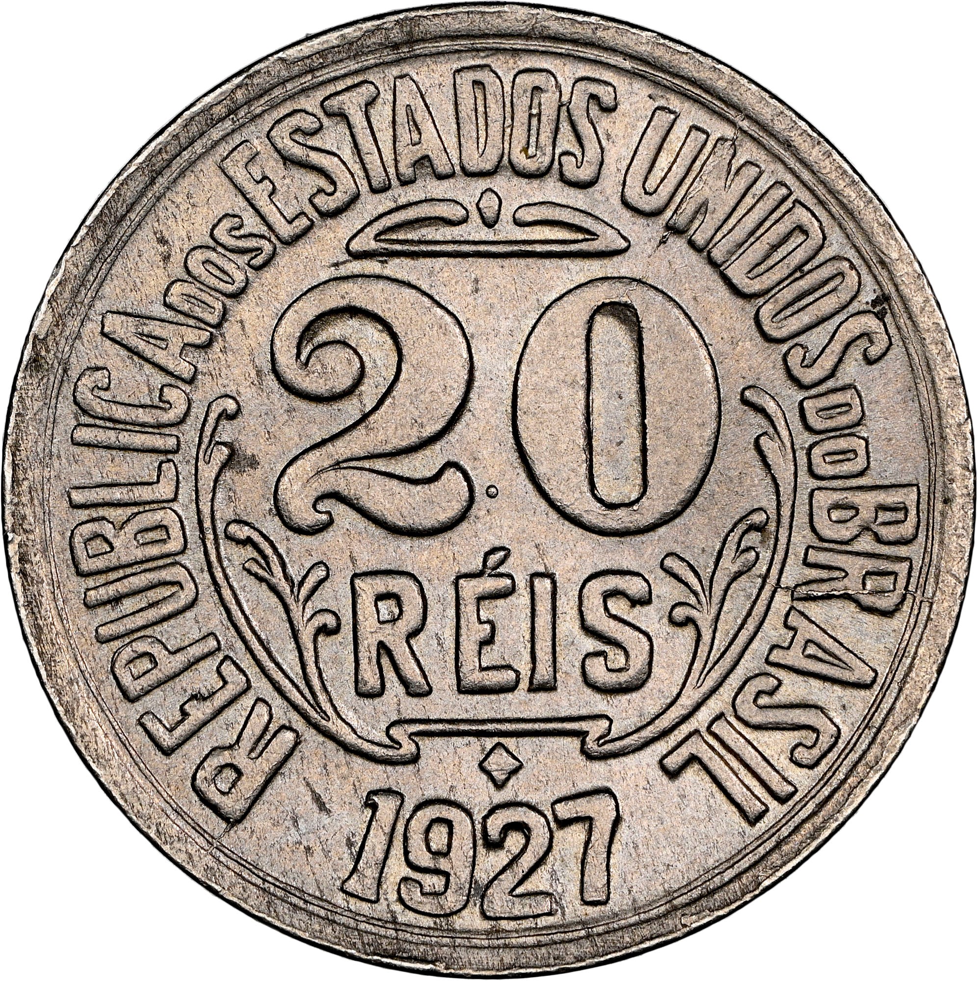 Brazil 20 Reis KM 516.2 Prices & Values | NGC