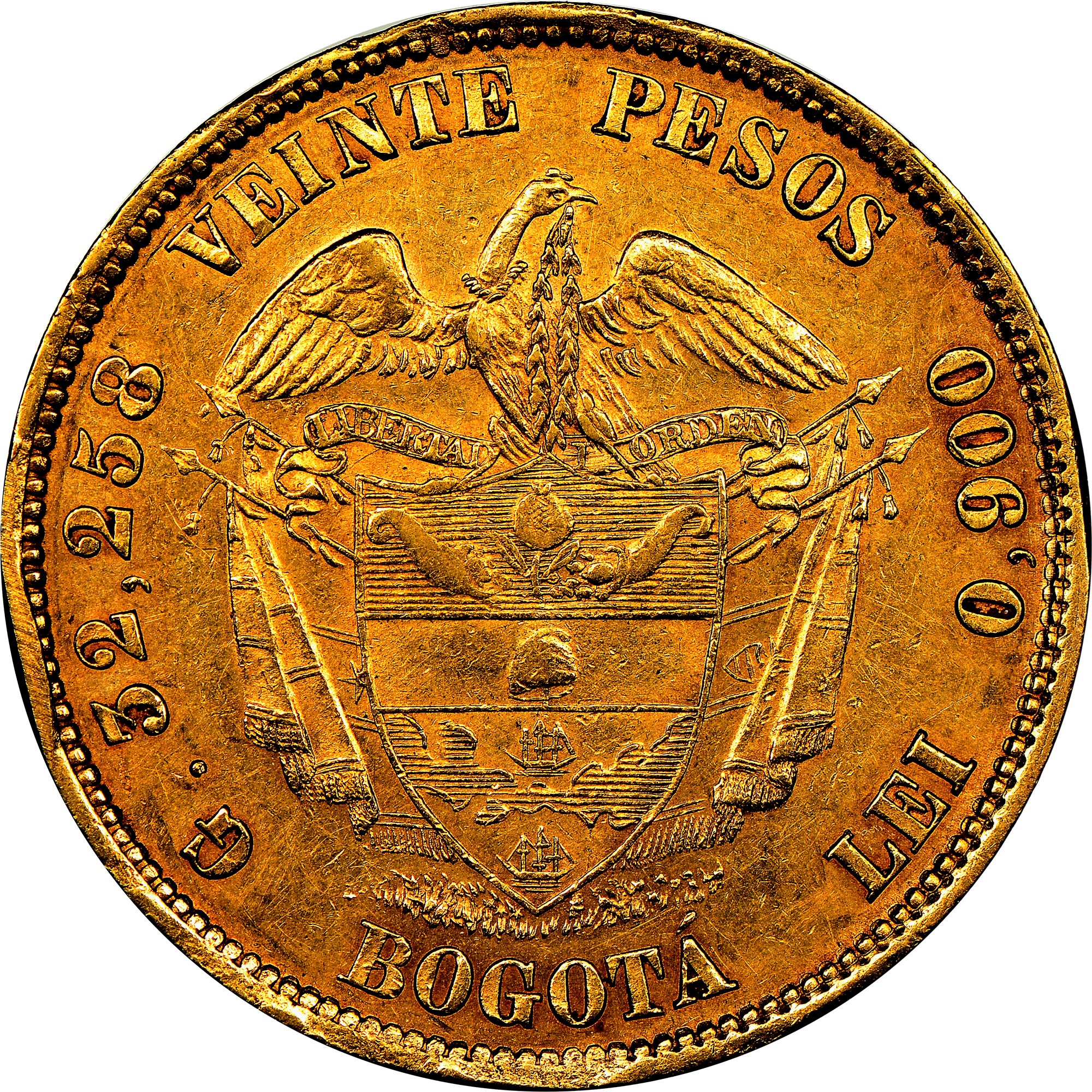 Colombia 20 Pesos KM 142.1 Prices & Values | NGC