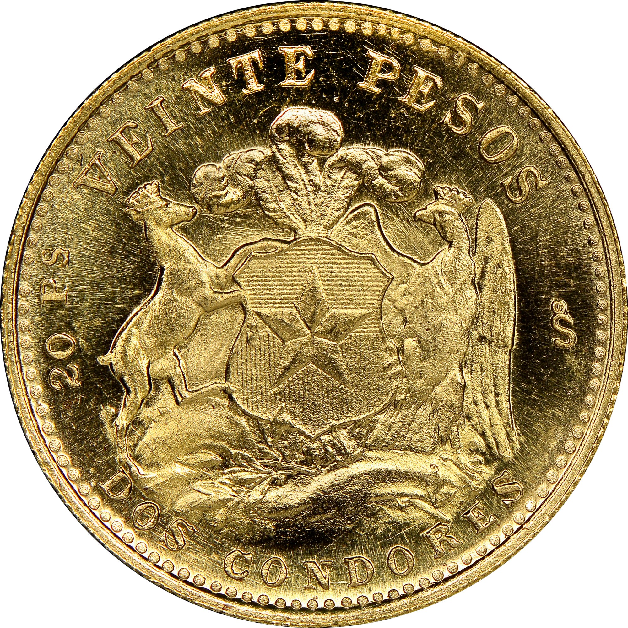 Chile 20 Pesos KM 168 Prices & Values | NGC