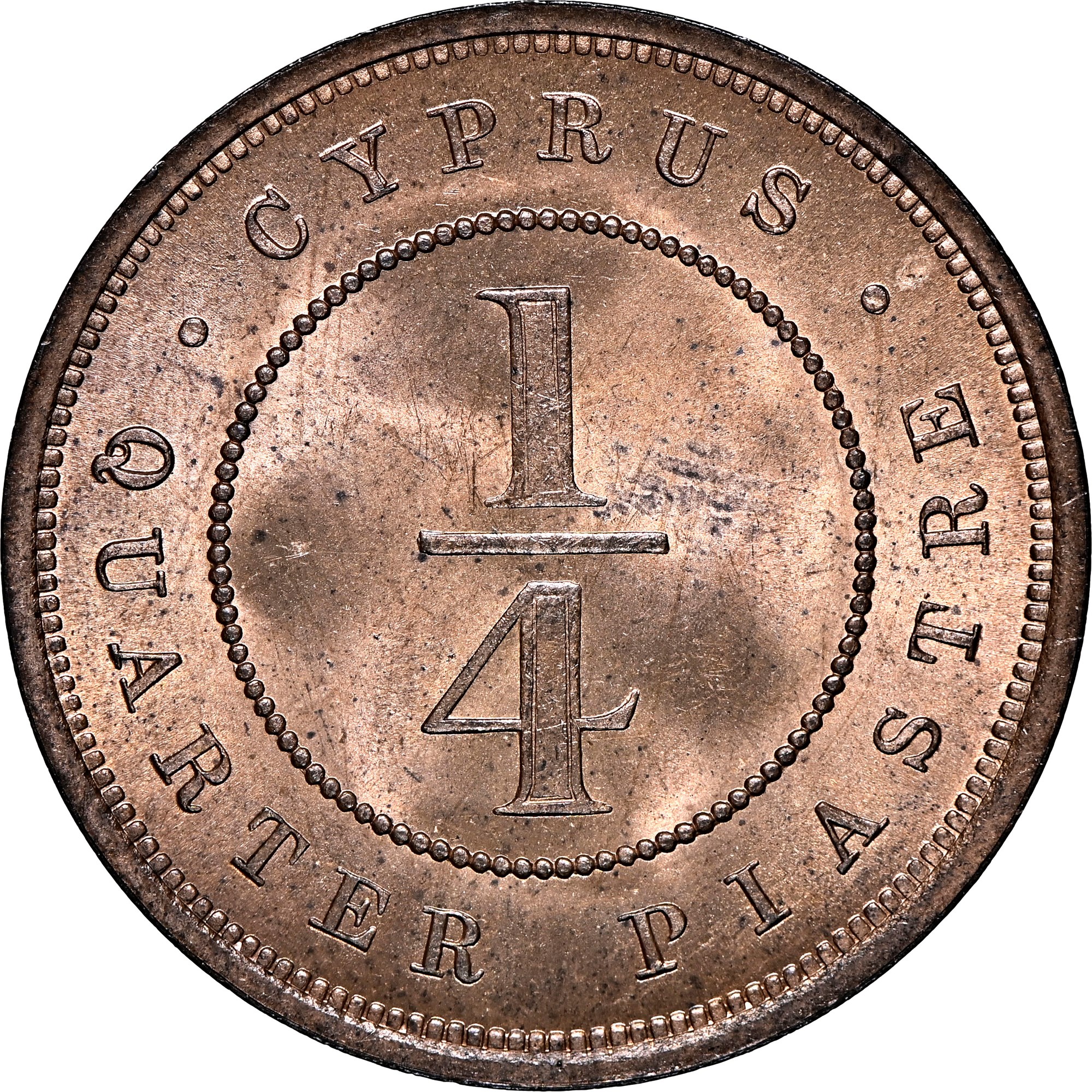 Cyprus 1/4 Piastre KM 1.1 Prices & Values | NGC