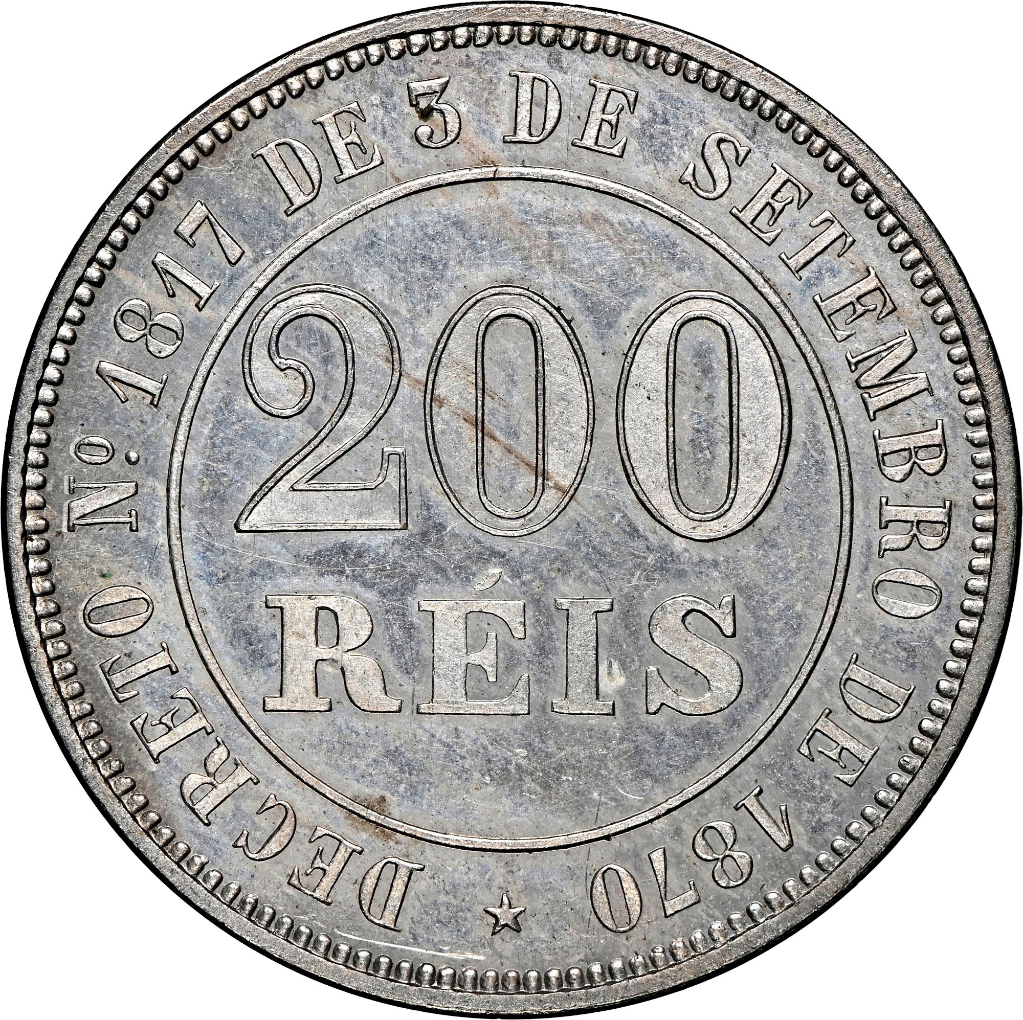 Brazil 200 Reis KM 478 Prices & Values | NGC