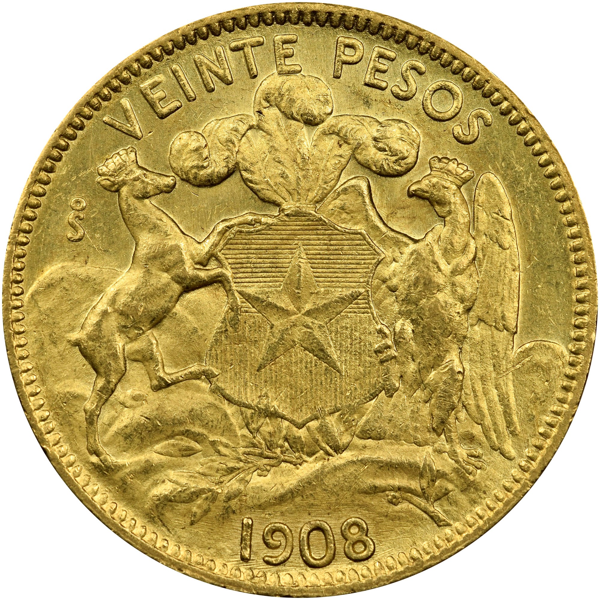 Chile 20 Pesos KM 158 Prices & Values | NGC