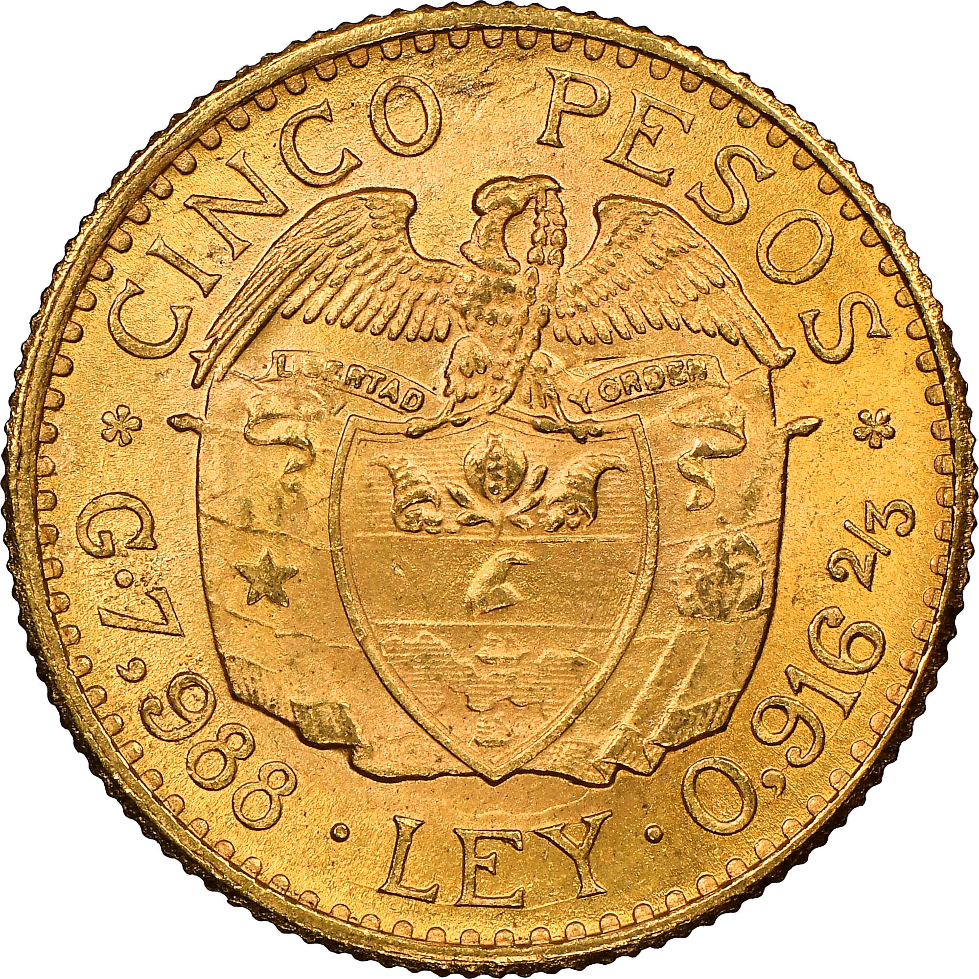 Colombia 5 Pesos KM 204 Prices & Values | NGC