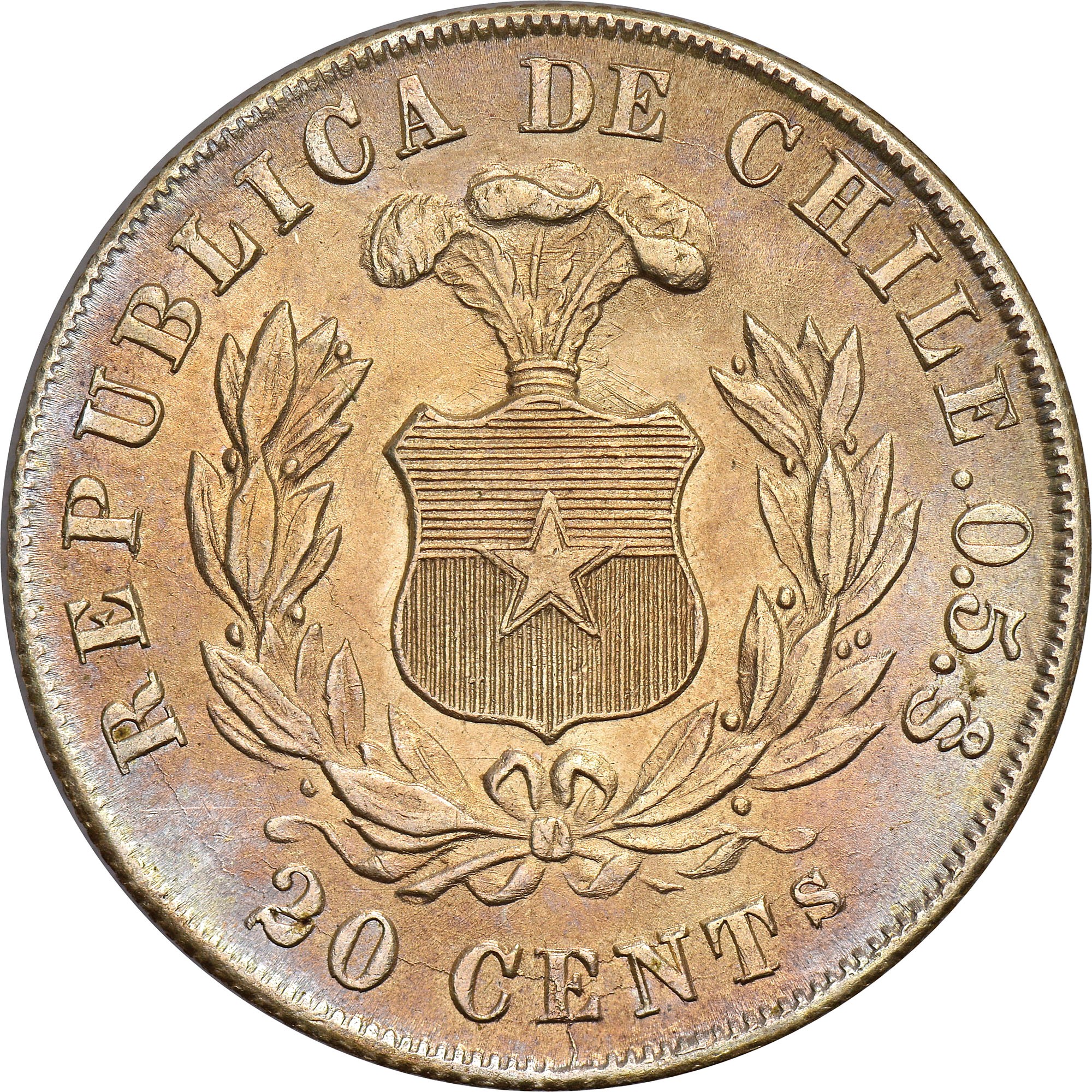 Chile 20 Centavos KM 138.2 Prices & Values | NGC