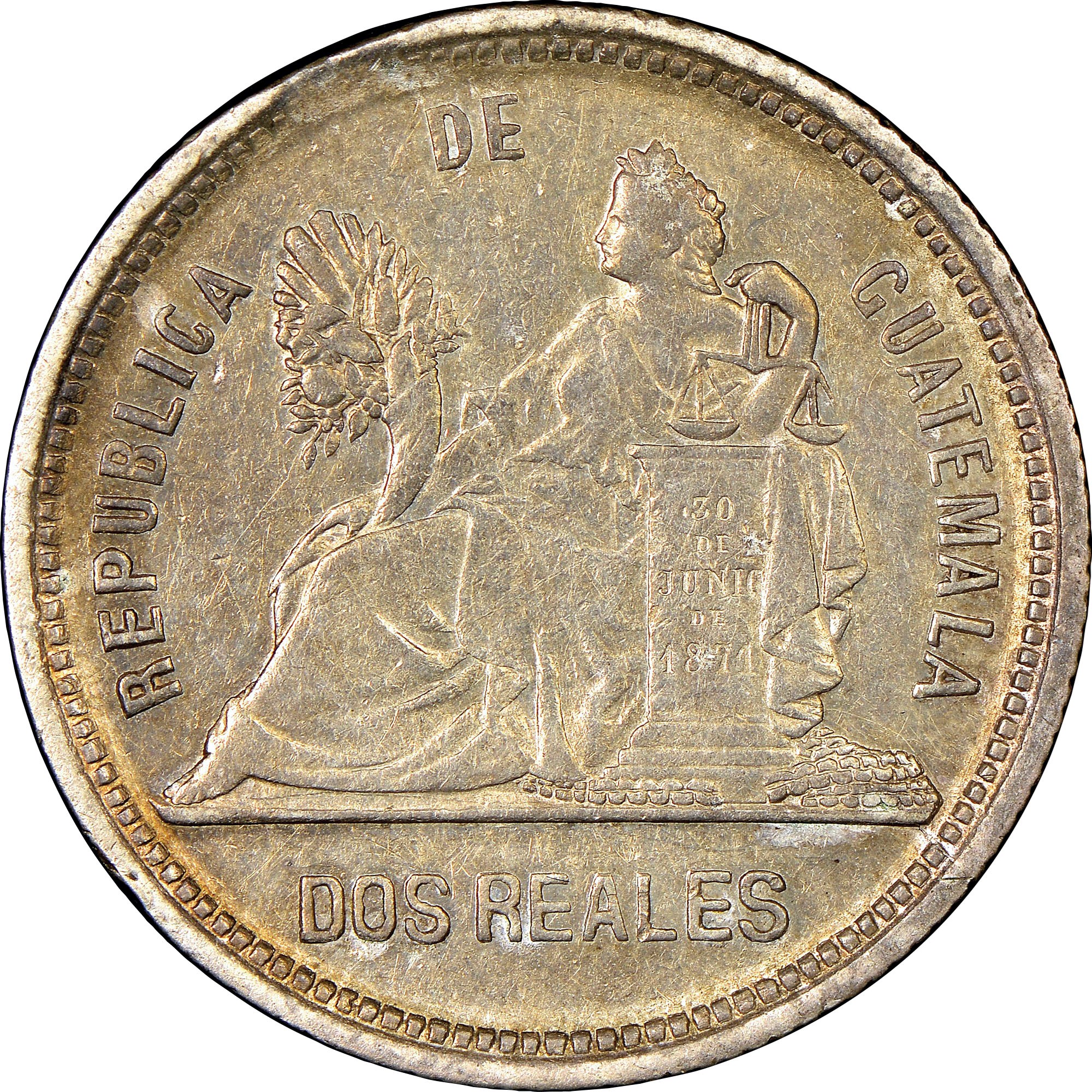 Guatemala 2 Reales KM 154b.1 Prices & Values | NGC
