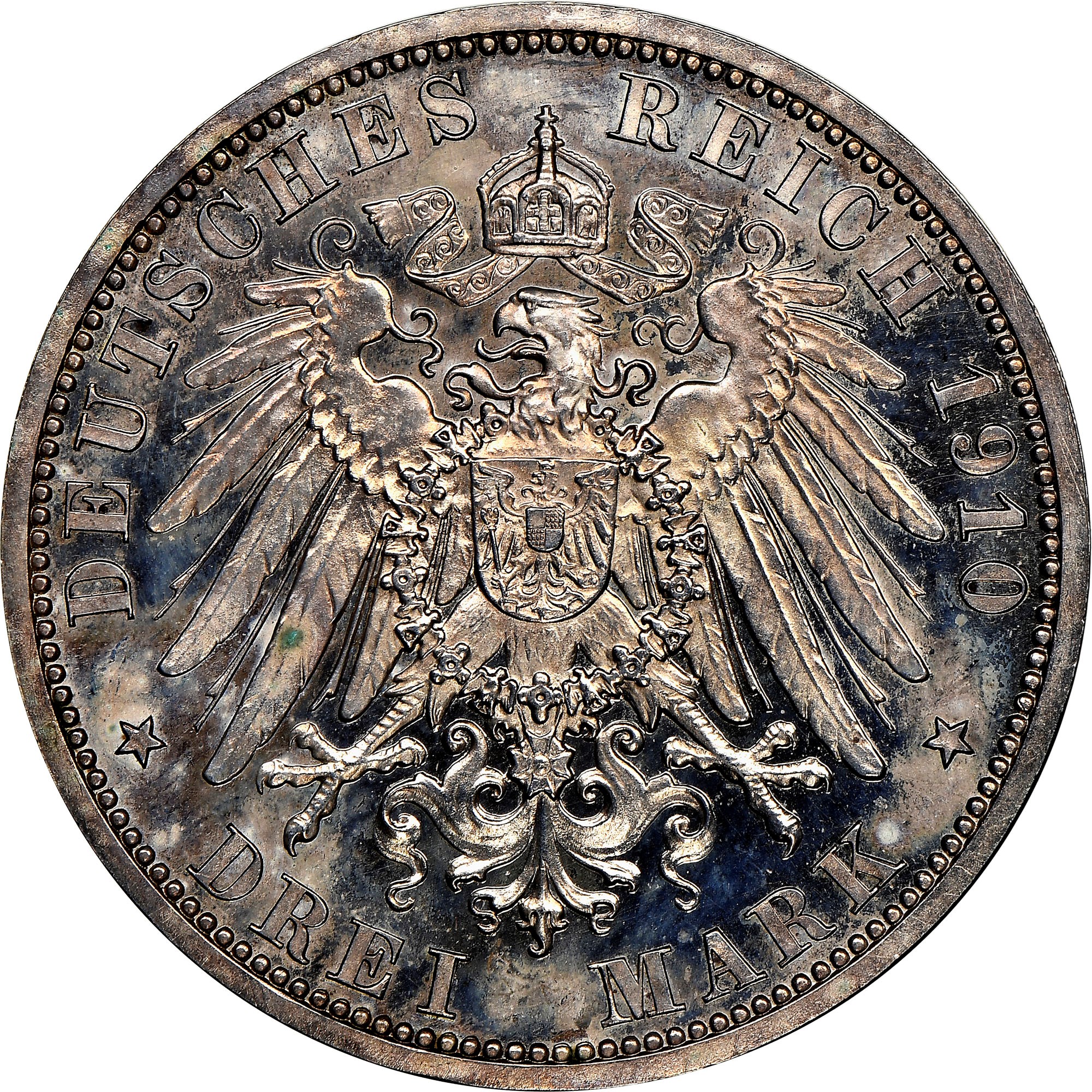 German States HESSE-DARMSTADT 3 Mark KM 375 Prices & Values | NGC