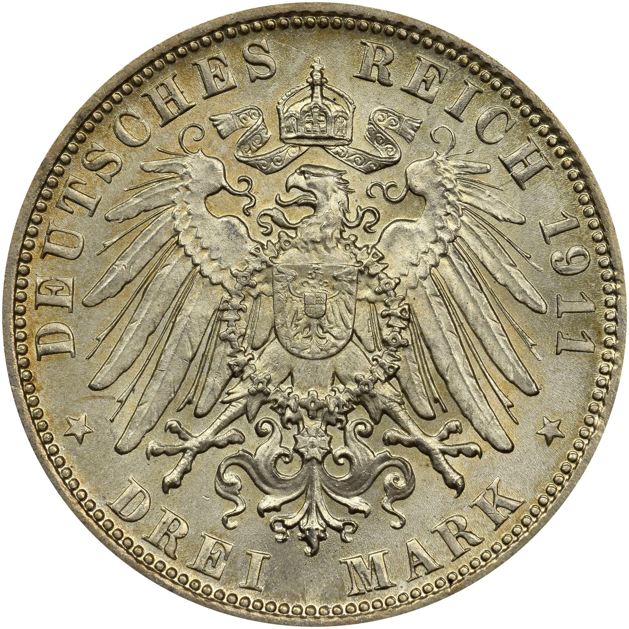 German States BAVARIA 3 Mark KM 998 Prices & Values | NGC