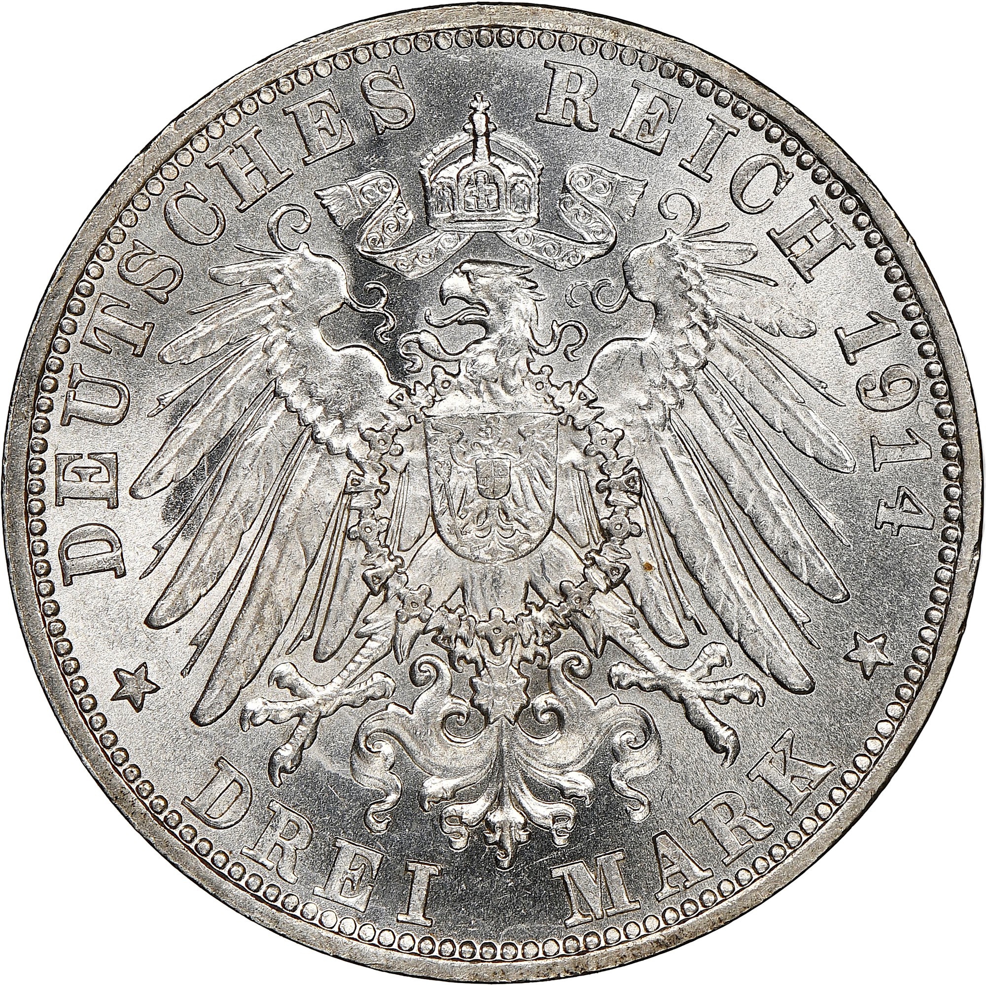 German States BAVARIA 3 Mark KM 1005 Prices & Values | NGC