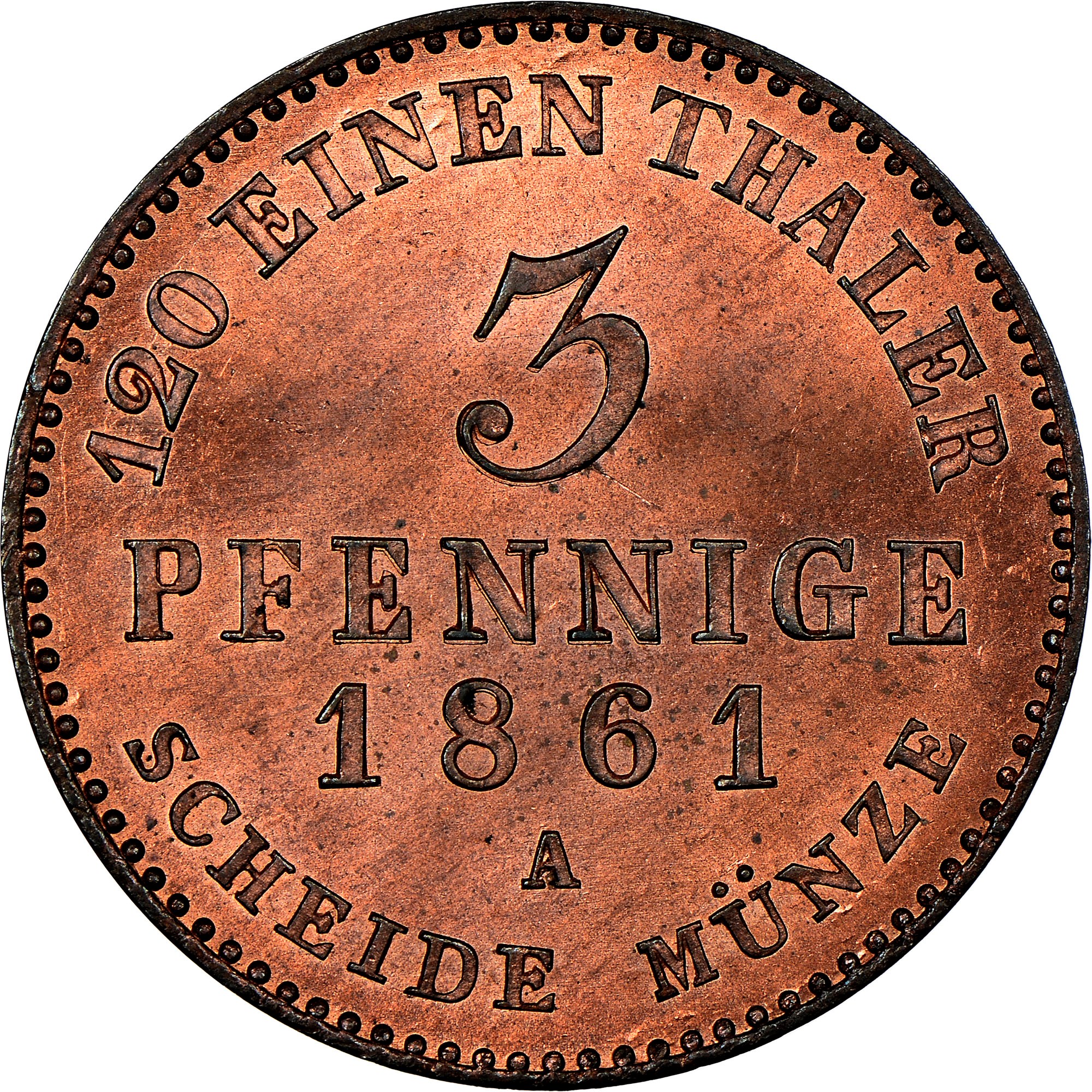 German States ANHALT-BERNBURG 3 Pfennige KM 98 Prices & Values | NGC
