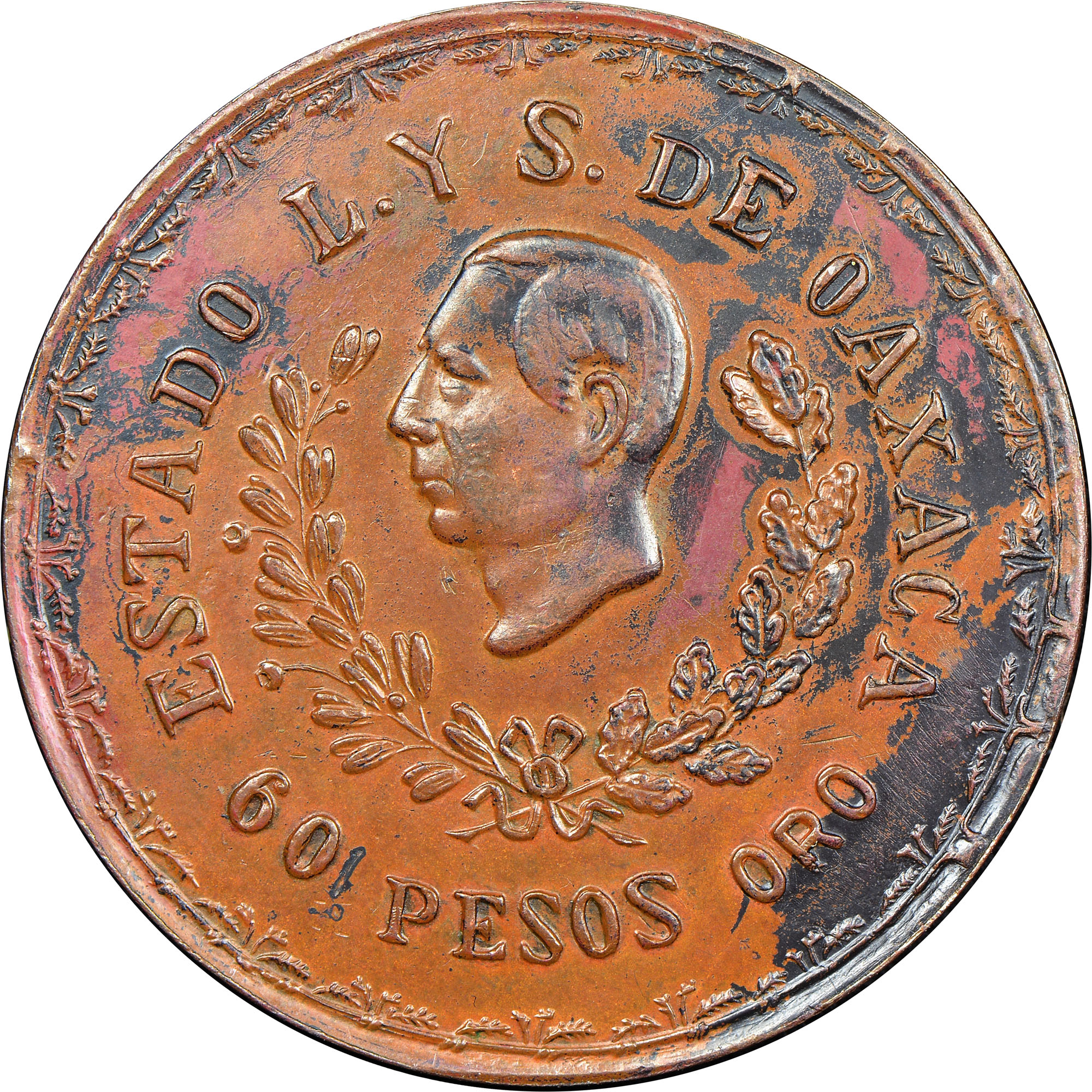 Mexico-Revolutionary OAXACA (Mexico-Revolutionary) 60 Pesos KM 755b Pr