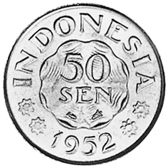 Indonesia 50 Sen KM 9 Prices & Values | NGC