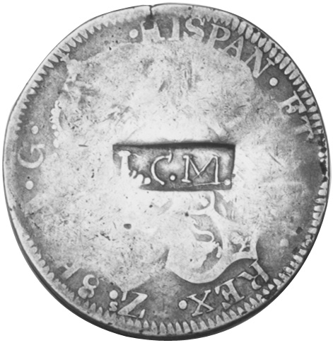 War Of Independence ROYALIST COUNTERMARKED COINAGE 8 Reales KM 194.10