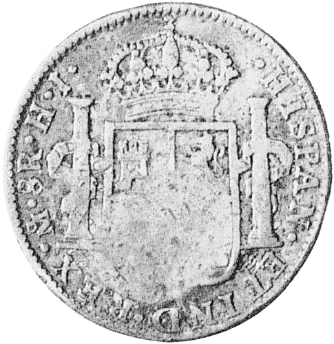 War Of Independence ROYALIST COUNTERMARKED COINAGE 8 Reales KM 200 Pri