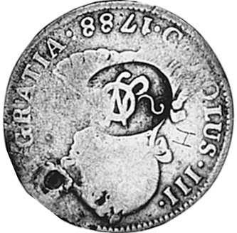War Of Independence INSURGENT COUNTERMARKED COINAGE 2 Reales KM A272.1
