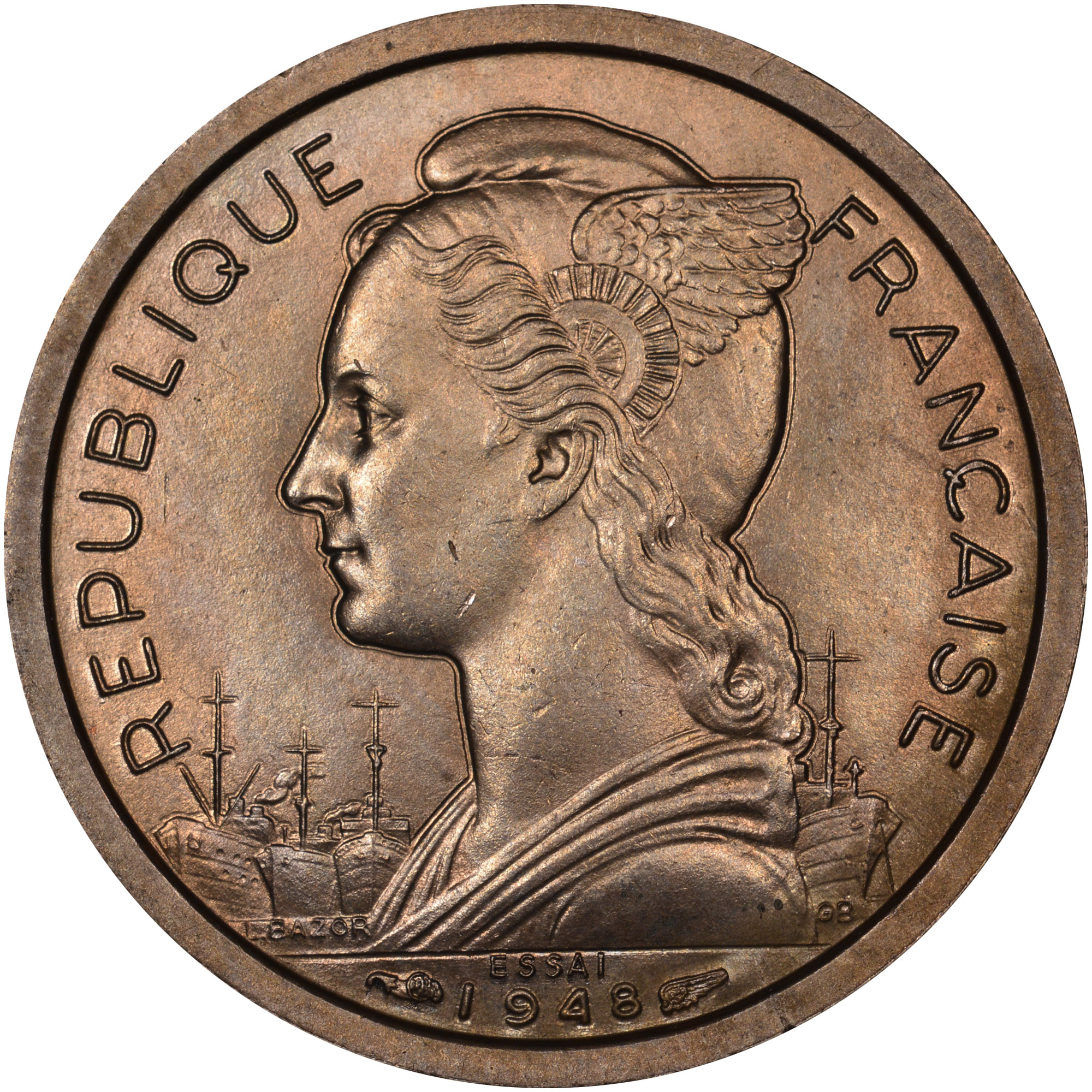 Reunion Franc KM E3 Prices & Values | NGC