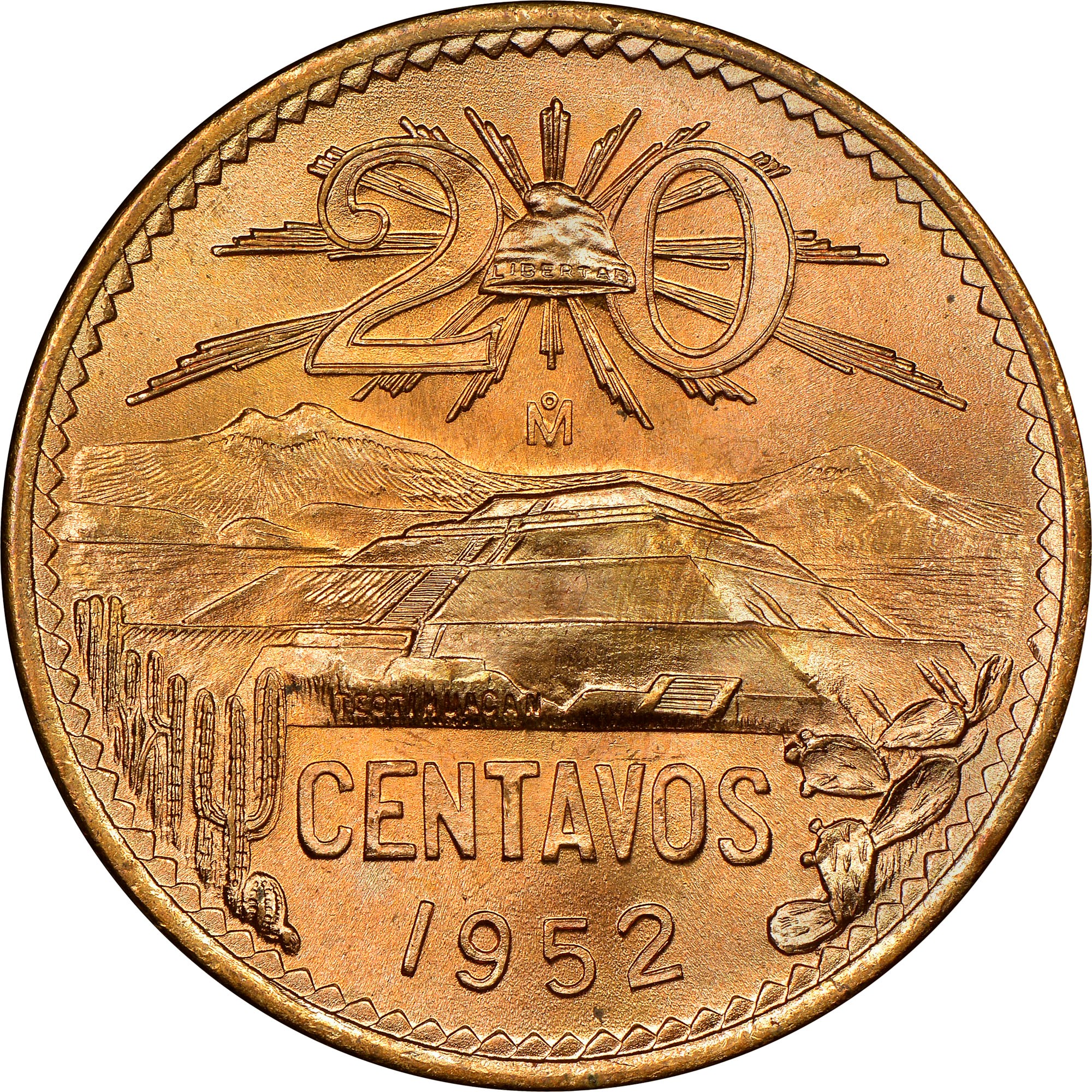 Mexico ESTADOS UNIDOS MEXICANOS 20 Centavos KM 439 Prices & Values | N