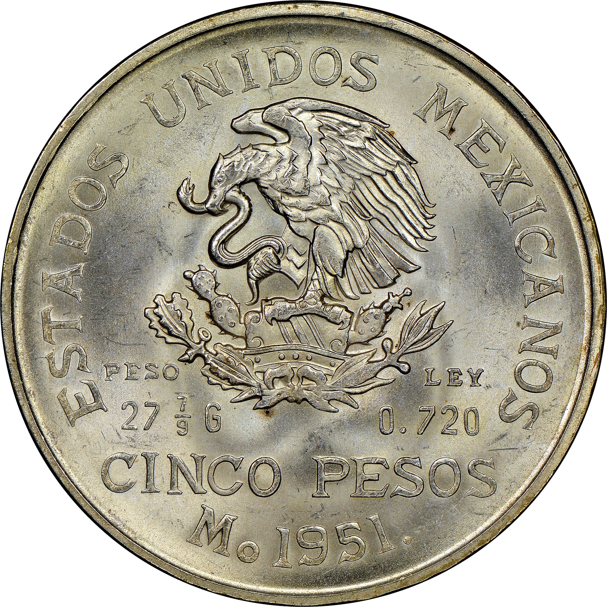 Mexico ESTADOS UNIDOS MEXICANOS 5 Pesos KM 467 Prices Values NGC Mexico ESTADOS UNIDOS MEXICANOS 5 Pesos KM 467 Prices Values NGC