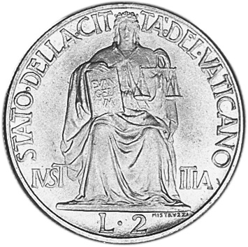 Vatican City 2 Lire KM 36 Prices & Values | NGC