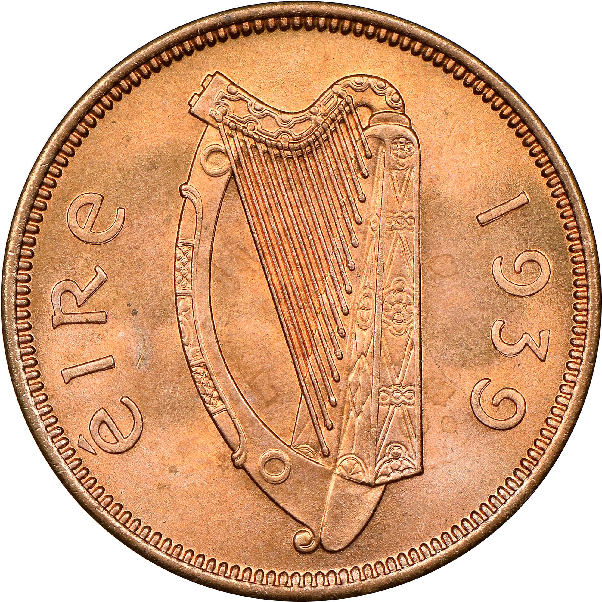 Ireland Republic 1 2 Penny KM 10 Prices Values NGC