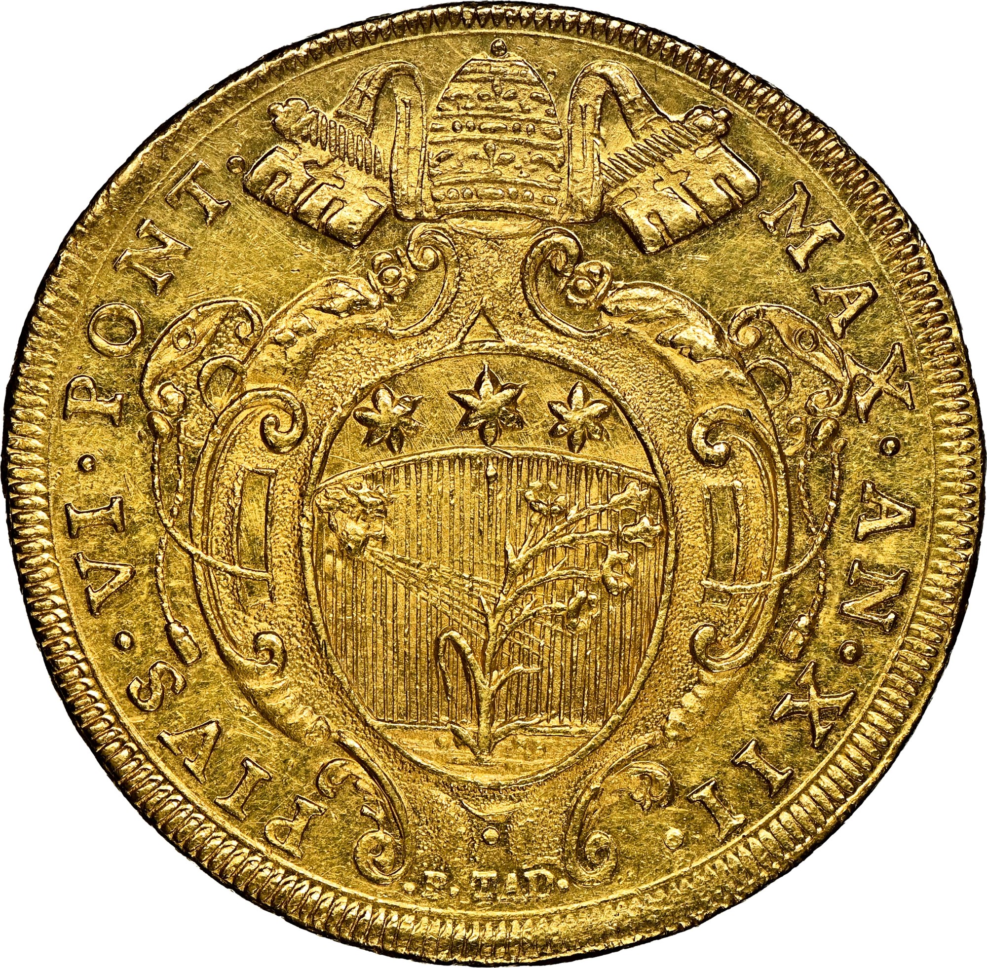 Italian States PAPAL STATES-BOLOGNA 10 Zecchini KM 309 Prices & Values