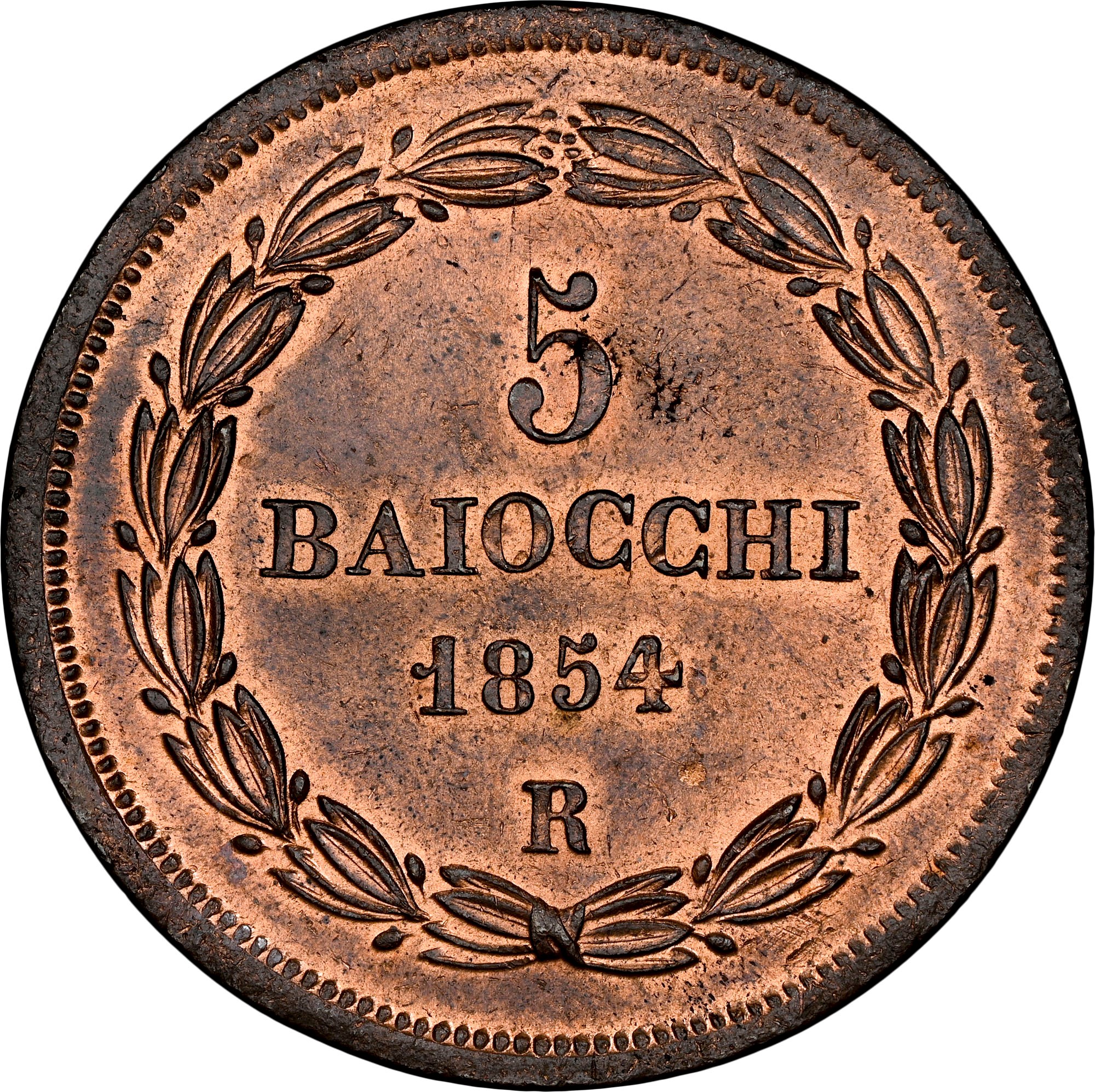 Italian States PAPAL STATES 5 Baiocchi KM 1356 Prices & Values | NGC