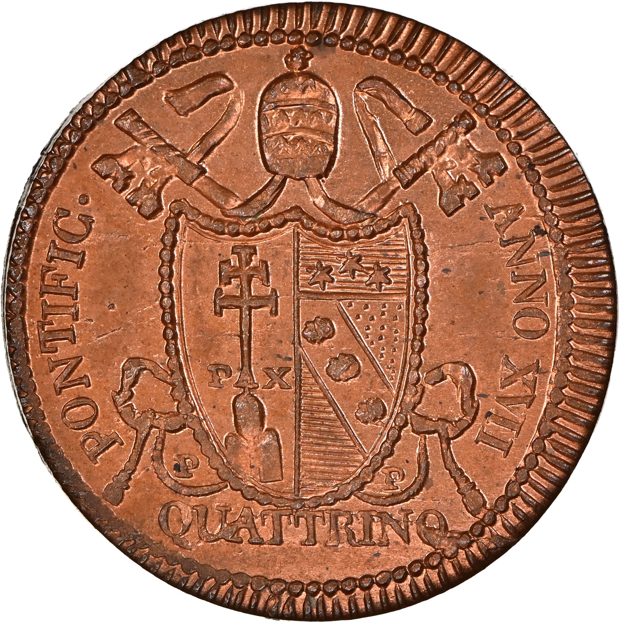 Italian States PAPAL STATES Quattrino KM 1276.1 Prices & Values | NGC
