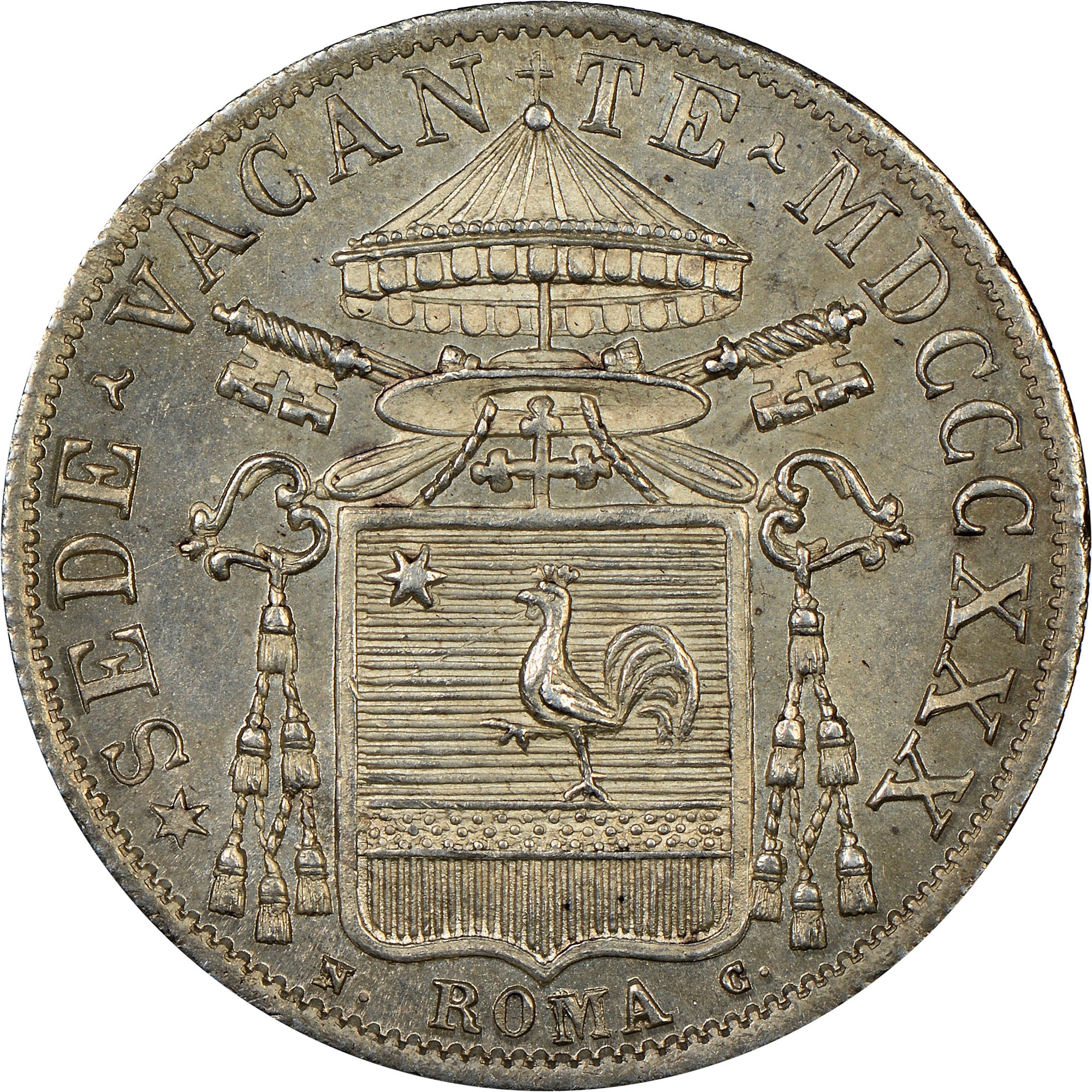 Italian States PAPAL STATES 30 Baiocchi KM 1101 Prices & Values | NGC