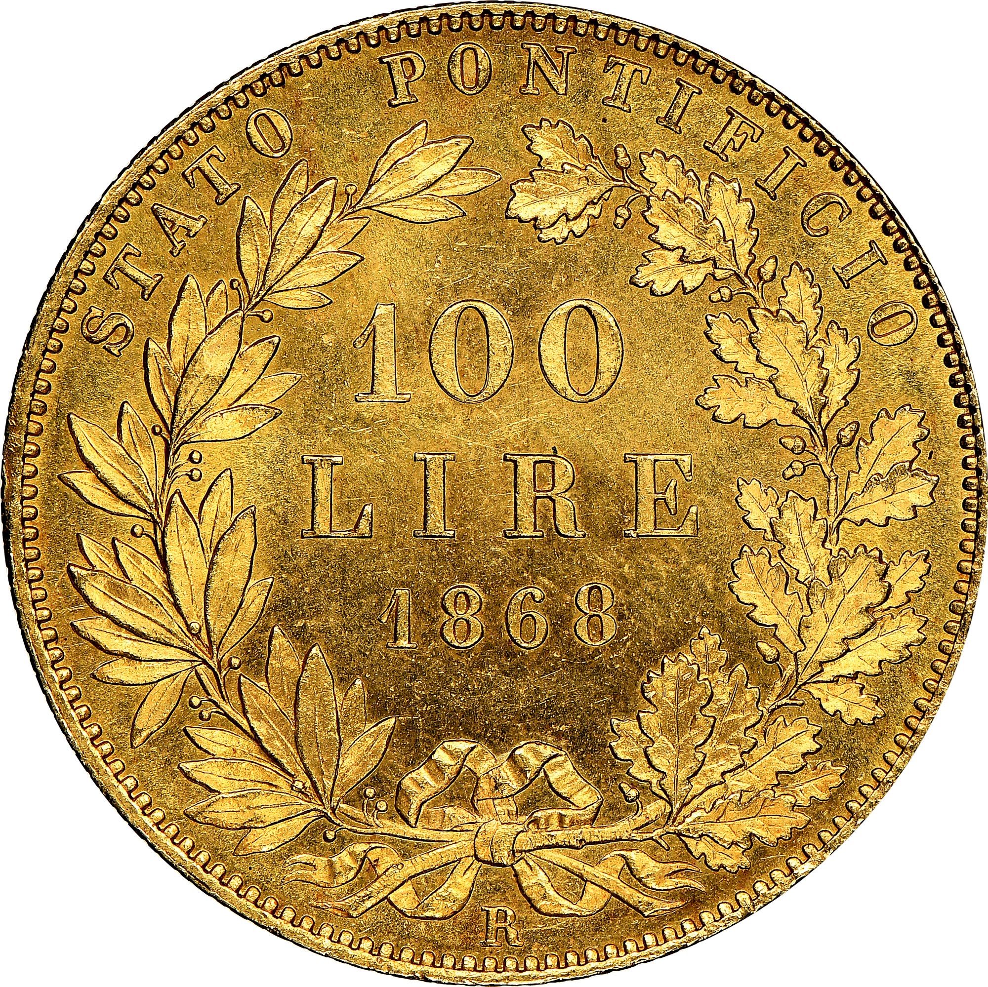 Italian States PAPAL STATES 100 Lire KM 1383 Prices & Values | NGC