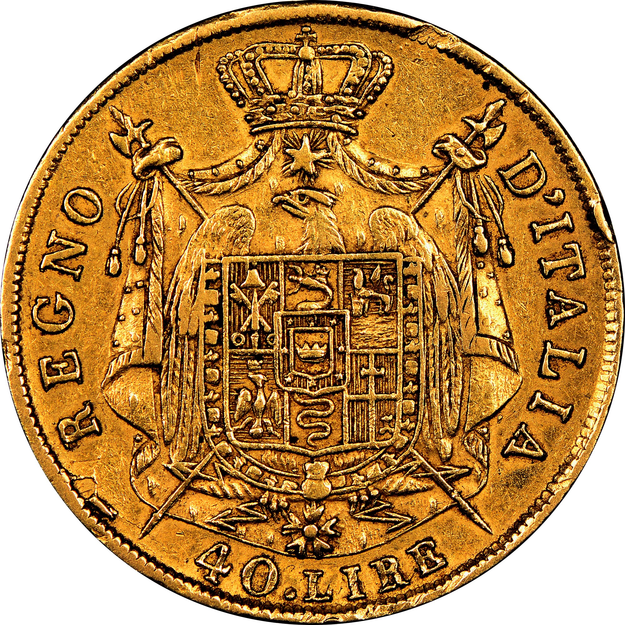 Italian States KINGDOM OF NAPOLEON 40 Lire KM 12 Prices & Values | NGC