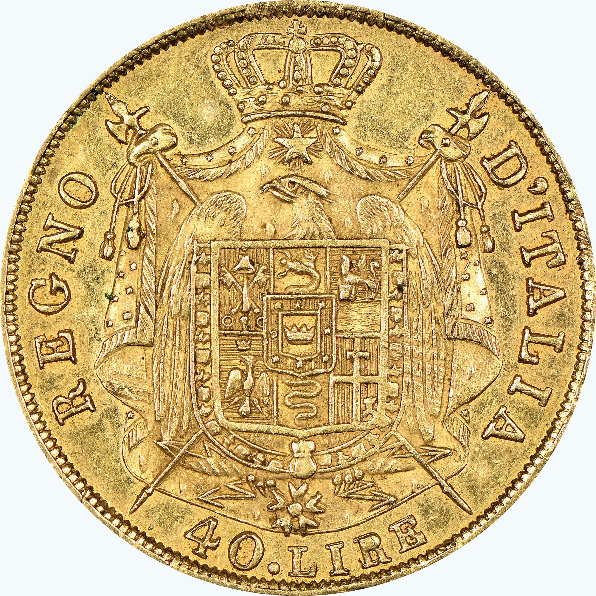 Italian States KINGDOM OF NAPOLEON 40 Lire KM 12 Prices & Values | NGC
