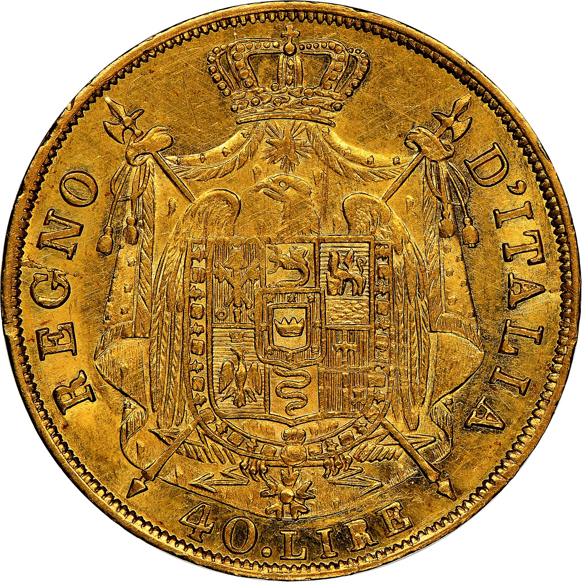 Italian States KINGDOM OF NAPOLEON 40 Lire KM 12 Prices & Values | NGC