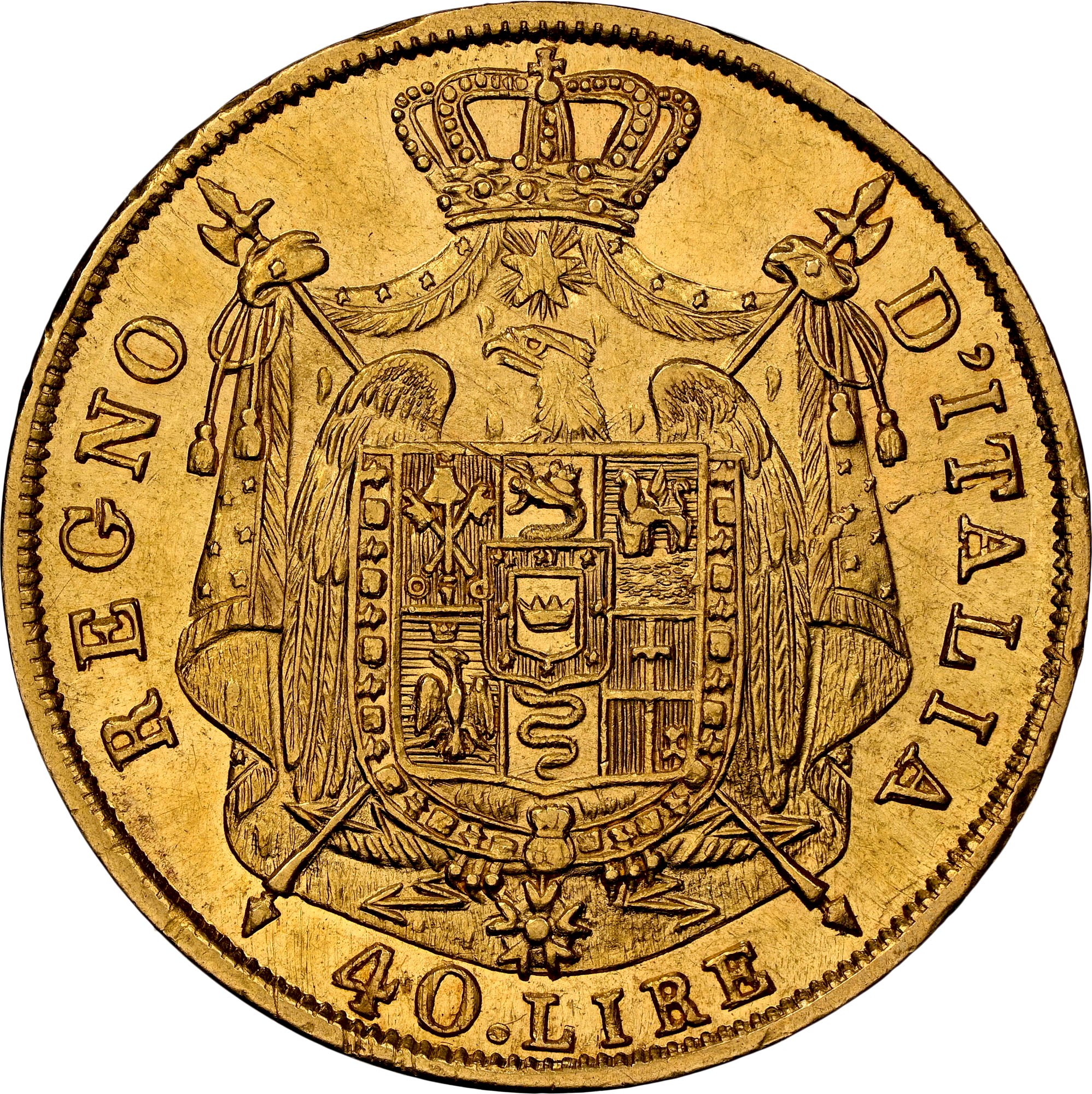 Italian States KINGDOM OF NAPOLEON 40 Lire KM 12 Prices & Values | NGC