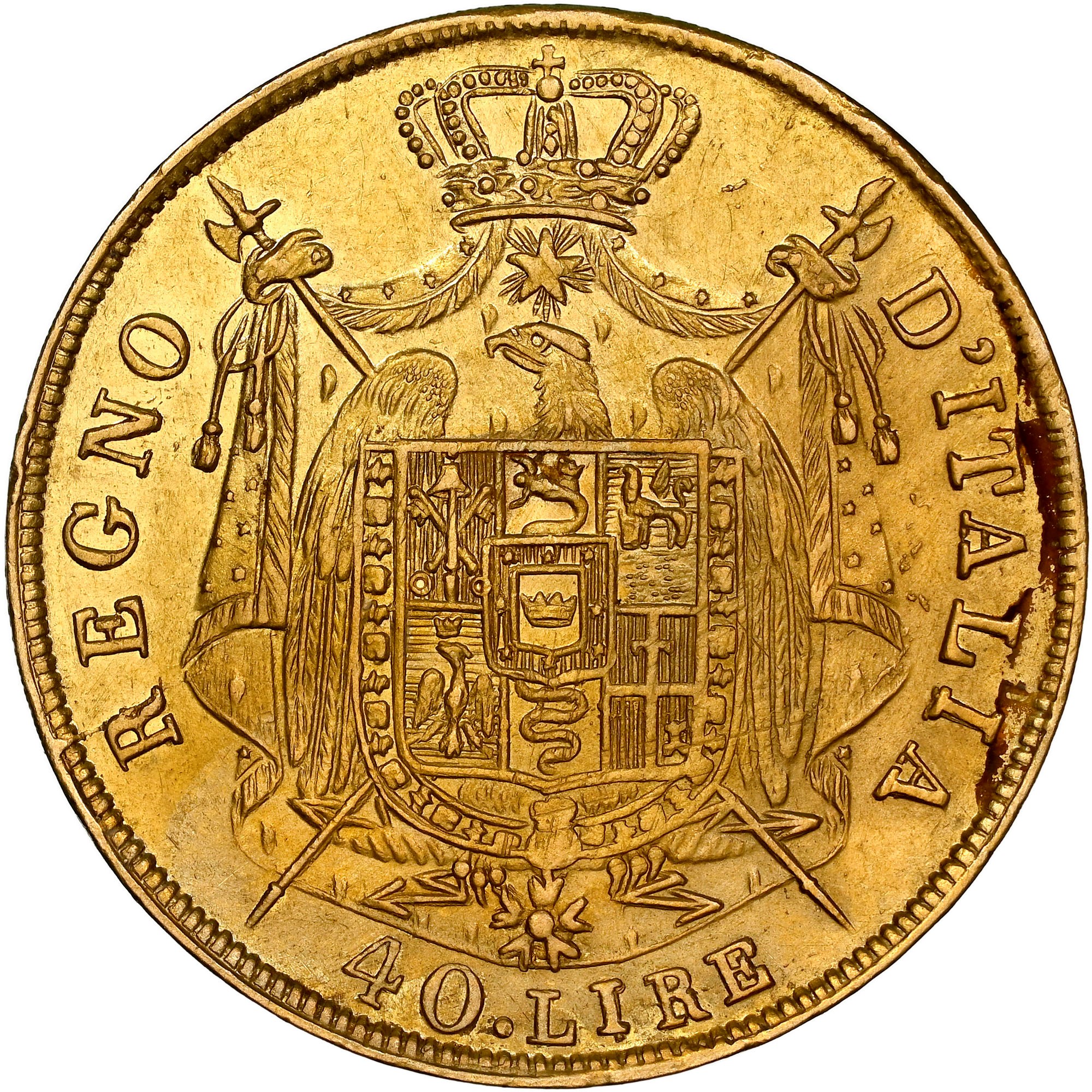 Italian States KINGDOM OF NAPOLEON 40 Lire KM 12 Prices & Values | NGC