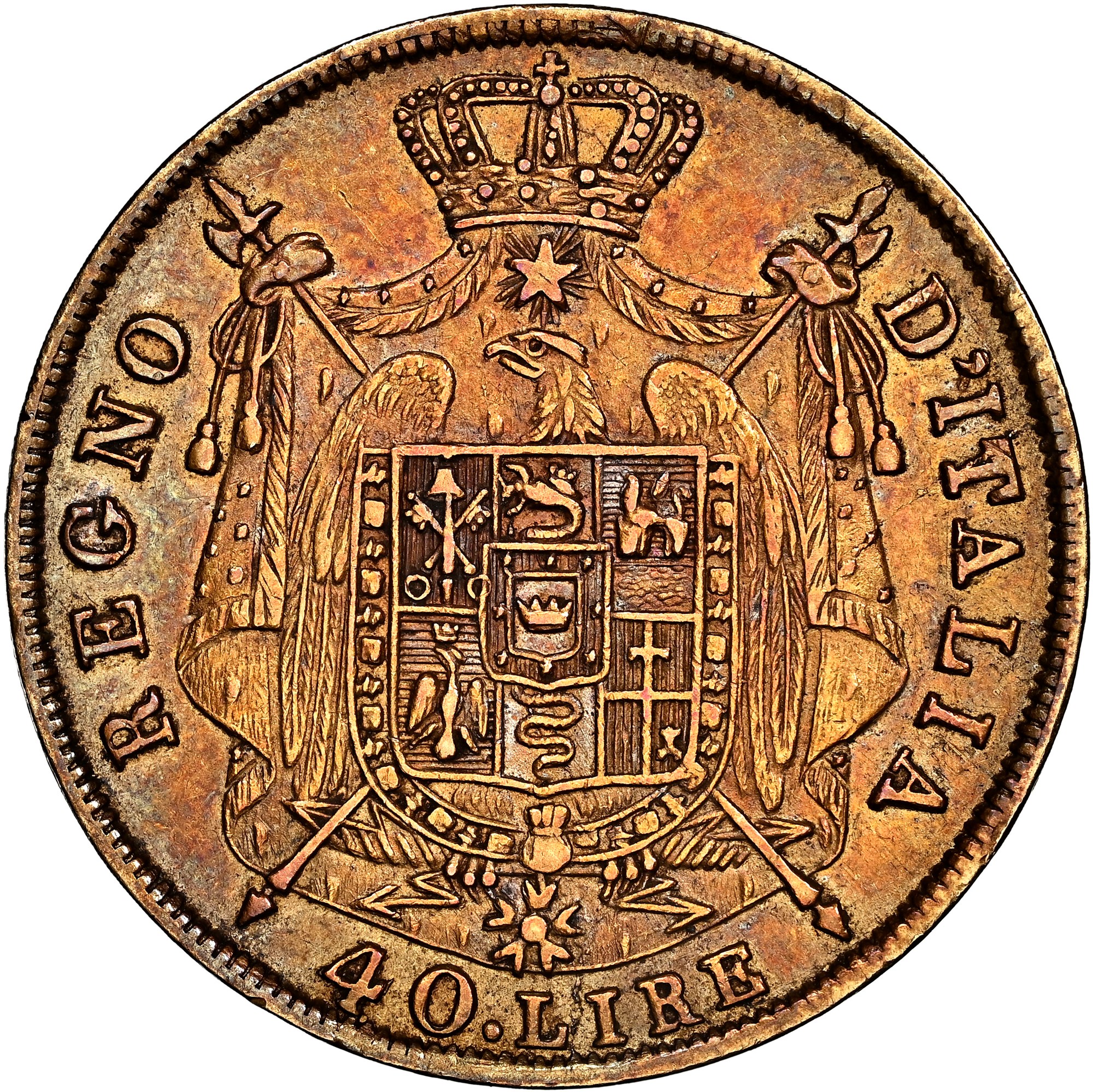 Italian States KINGDOM OF NAPOLEON 40 Lire KM 12 Prices & Values | NGC